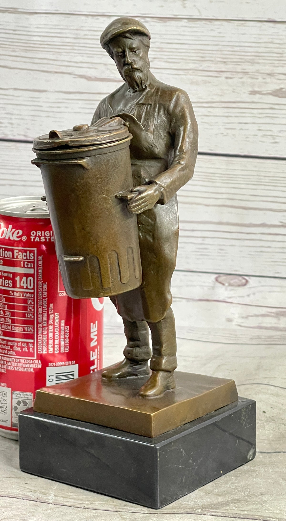 Construction Worker/Garbage Man Bronze Sculpture Statue Figure Gift ...