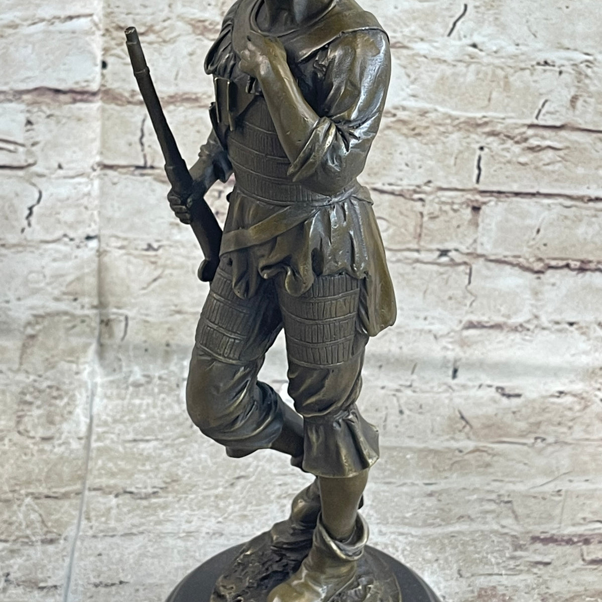 Mid Century French Renaissance Soldier Holding a Gun Bronze Sculpture ...