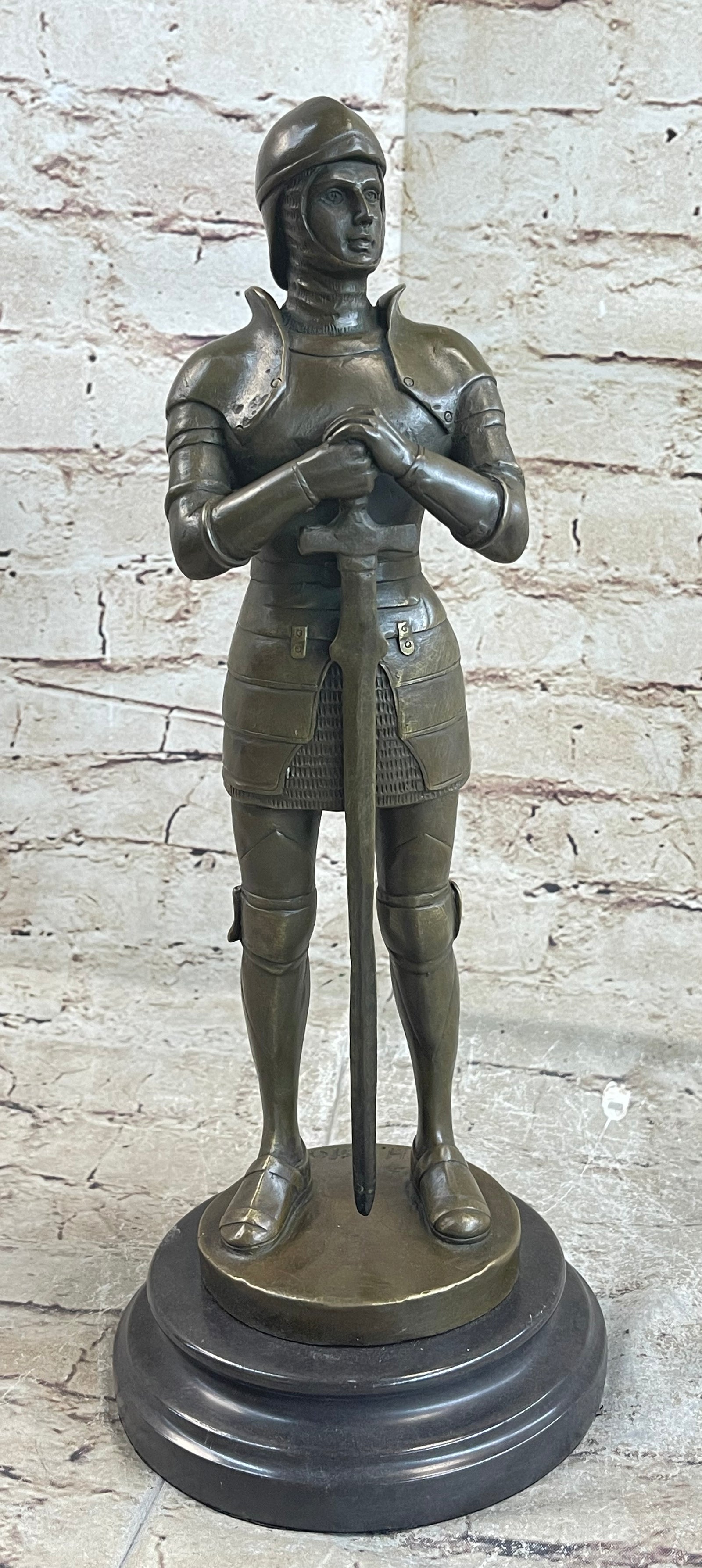 Bronze Sculpture Knight with Armor Bronze Masterpiece Figurine Figure ...