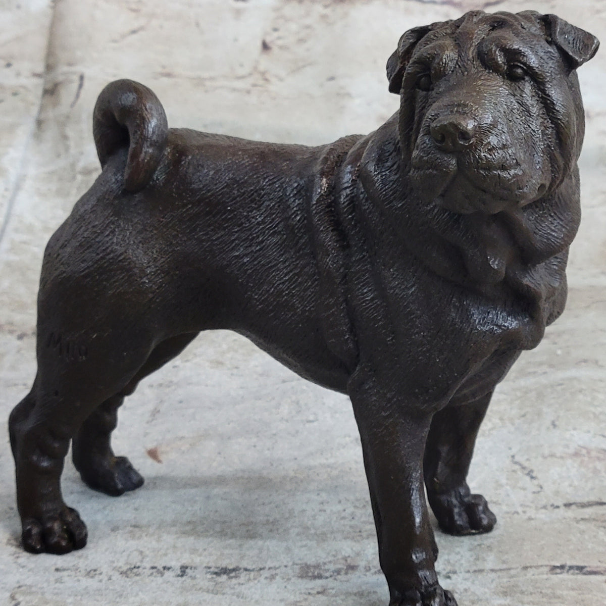 Hot Cast Bronze Shar Pei Dog Sculpture Statue Figurine Original Art ...