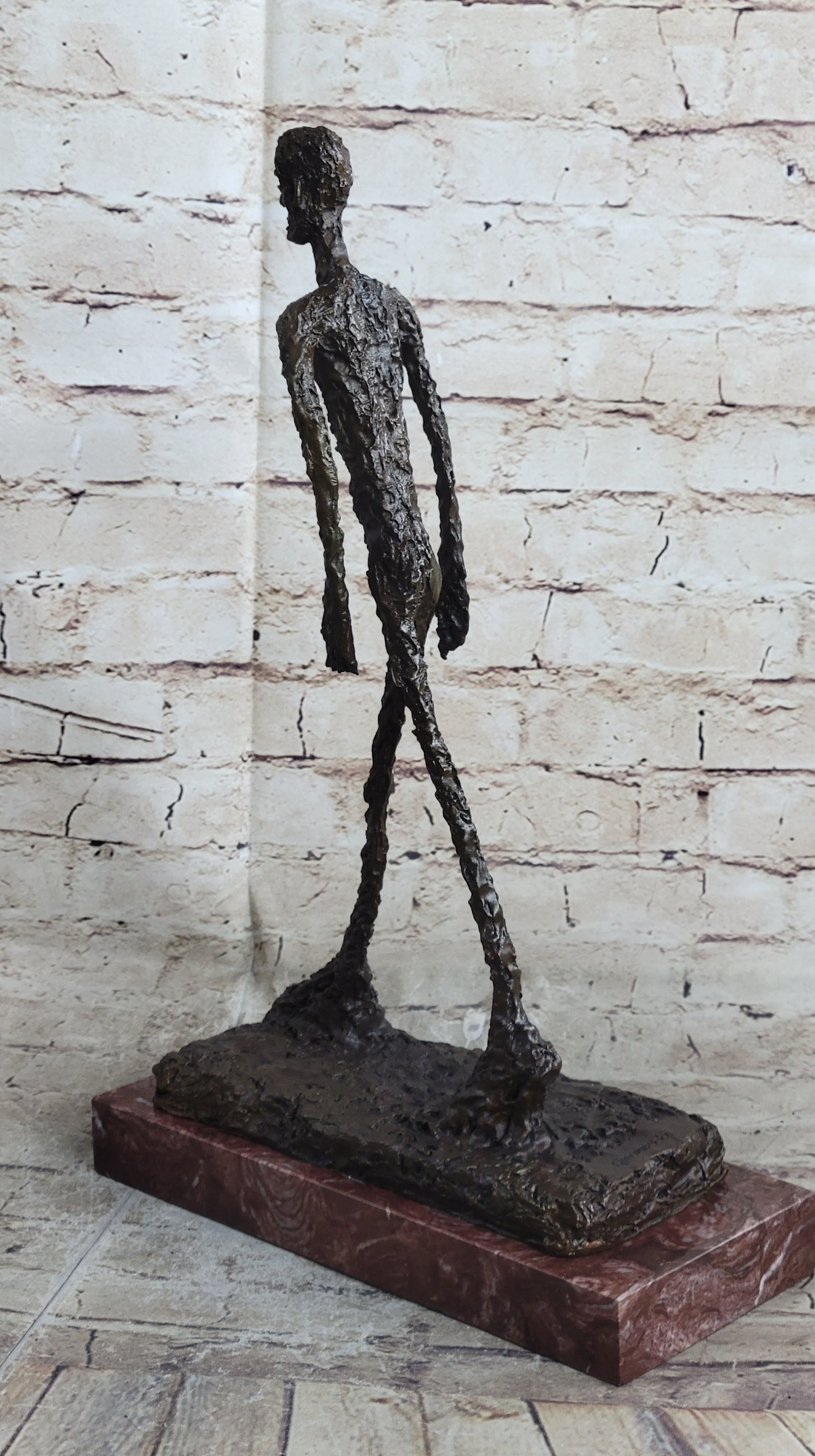 Handcrafted Made by Lost Wax Art Bronze Sculpture Walking Man Figurine ...