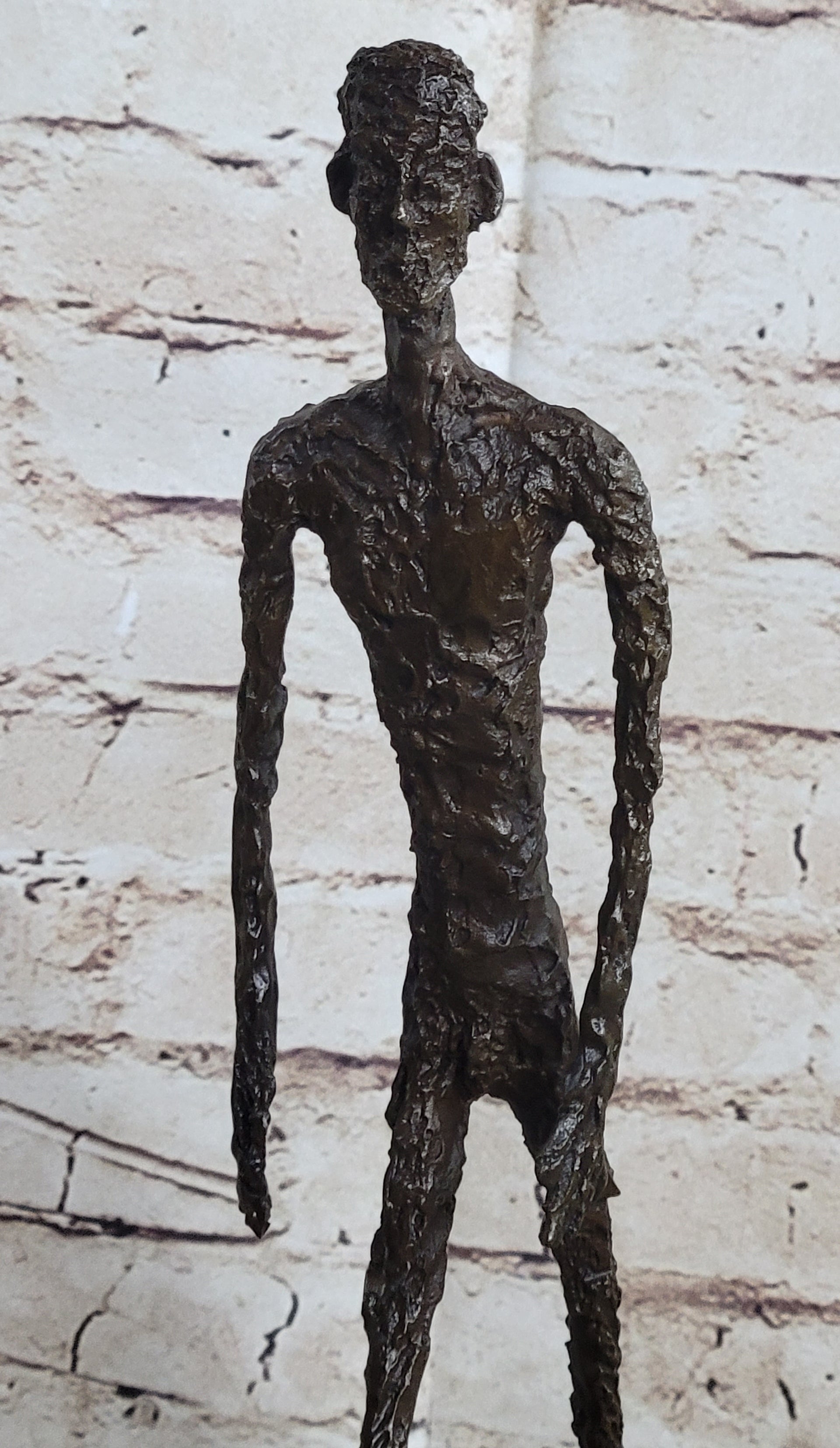 Handcrafted Made by Lost Wax Art Bronze Sculpture Walking Man Figurine ...