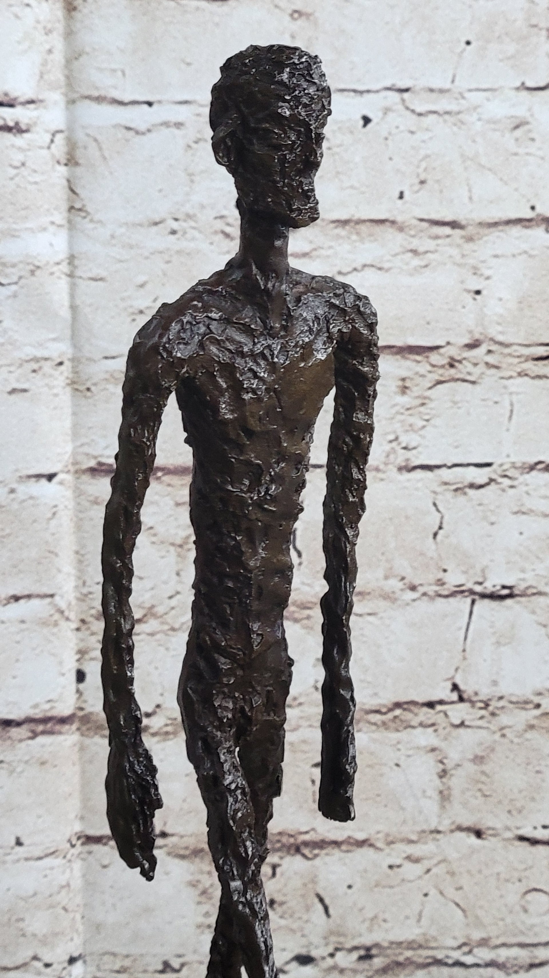 Handcrafted Made by Lost Wax Art Bronze Sculpture Walking Man Figurine ...