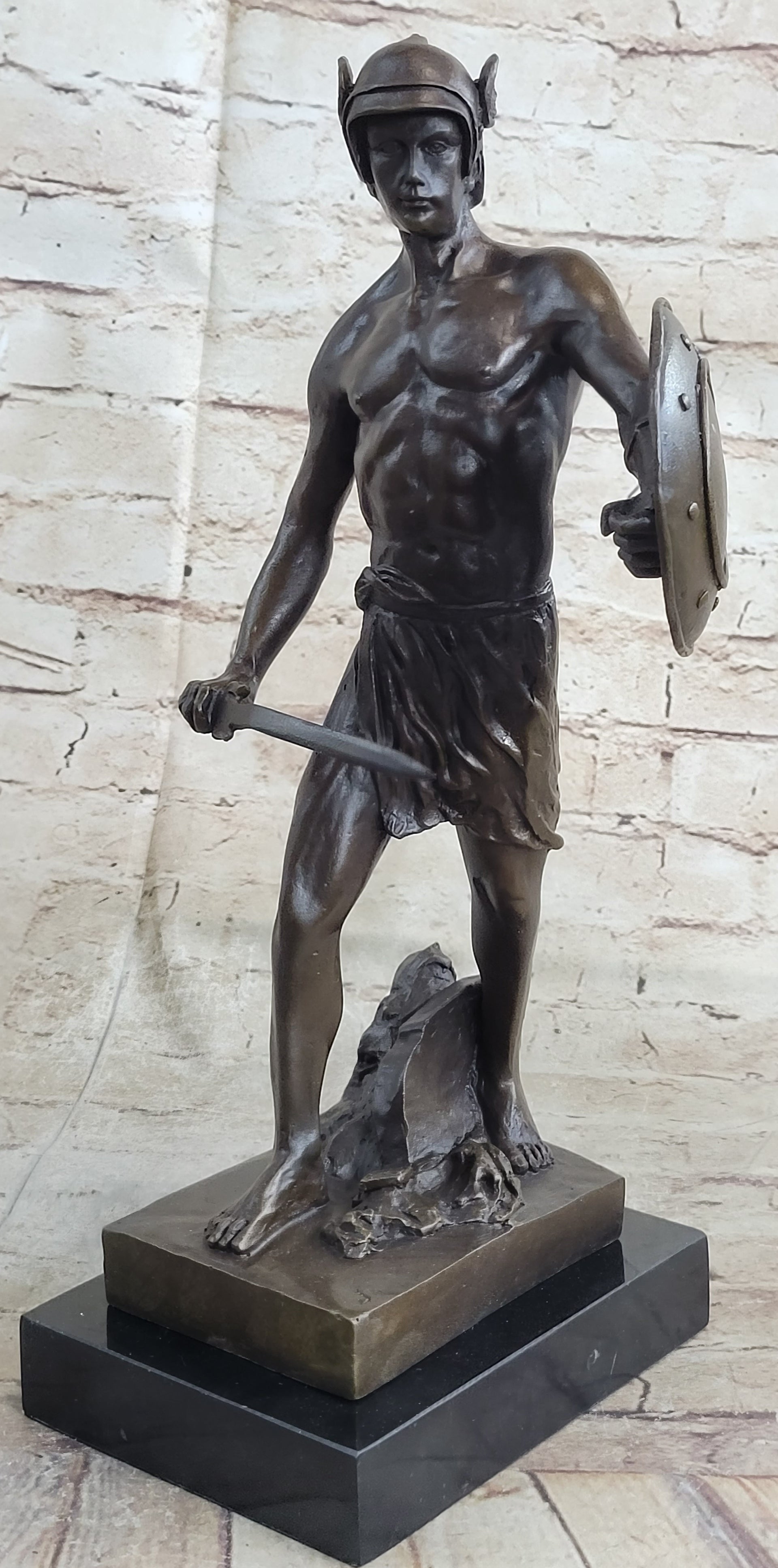 Spartacus Roman Hoplomachus Gladiator Bronze Metal Statue Sculpture Fi ...