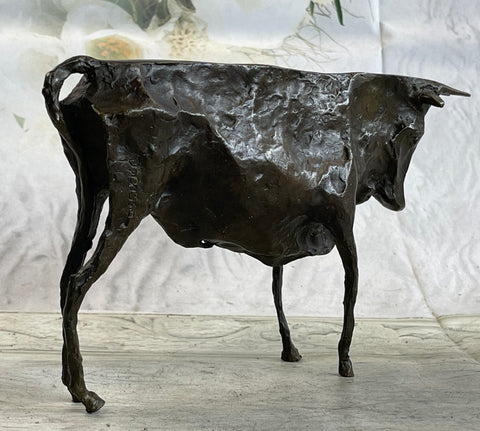 ABSTRACT HOTCAST BRONZE (CUBIST - PICASSO STYLE) BULL STATUE ( SIGNED ...
