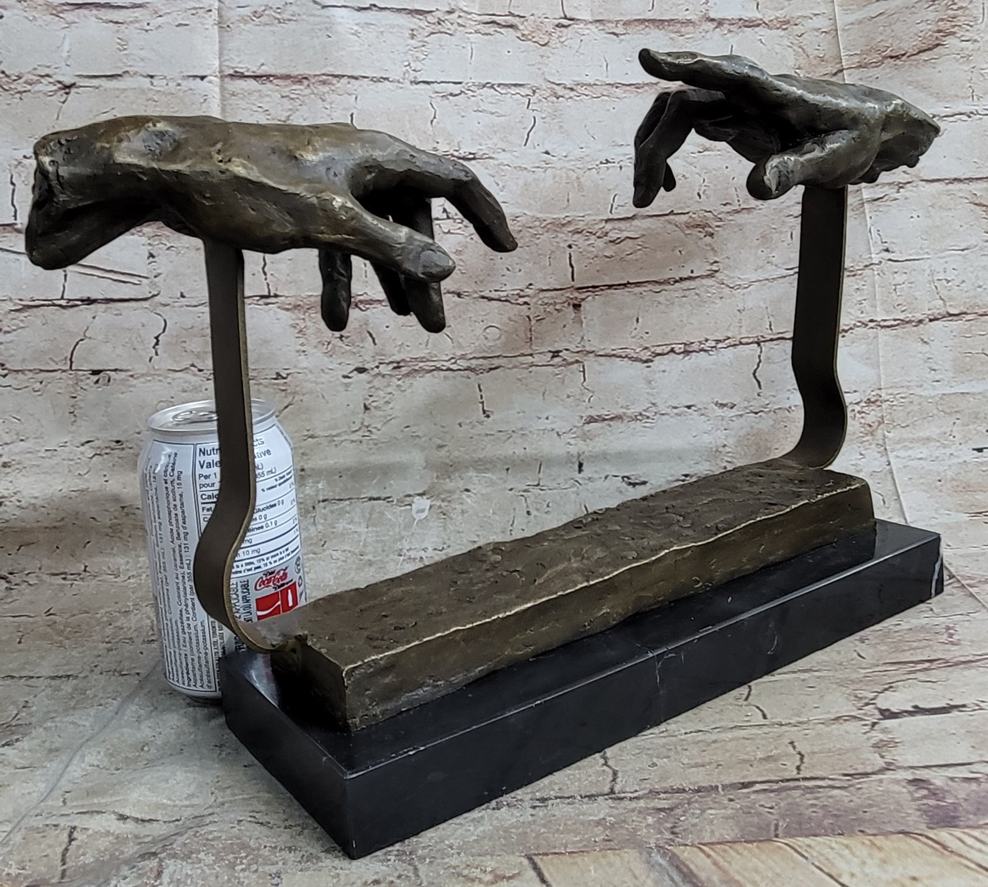 Signed Dali Touching Hand Bronze Sculpture Marble Base Statue Figurine ...