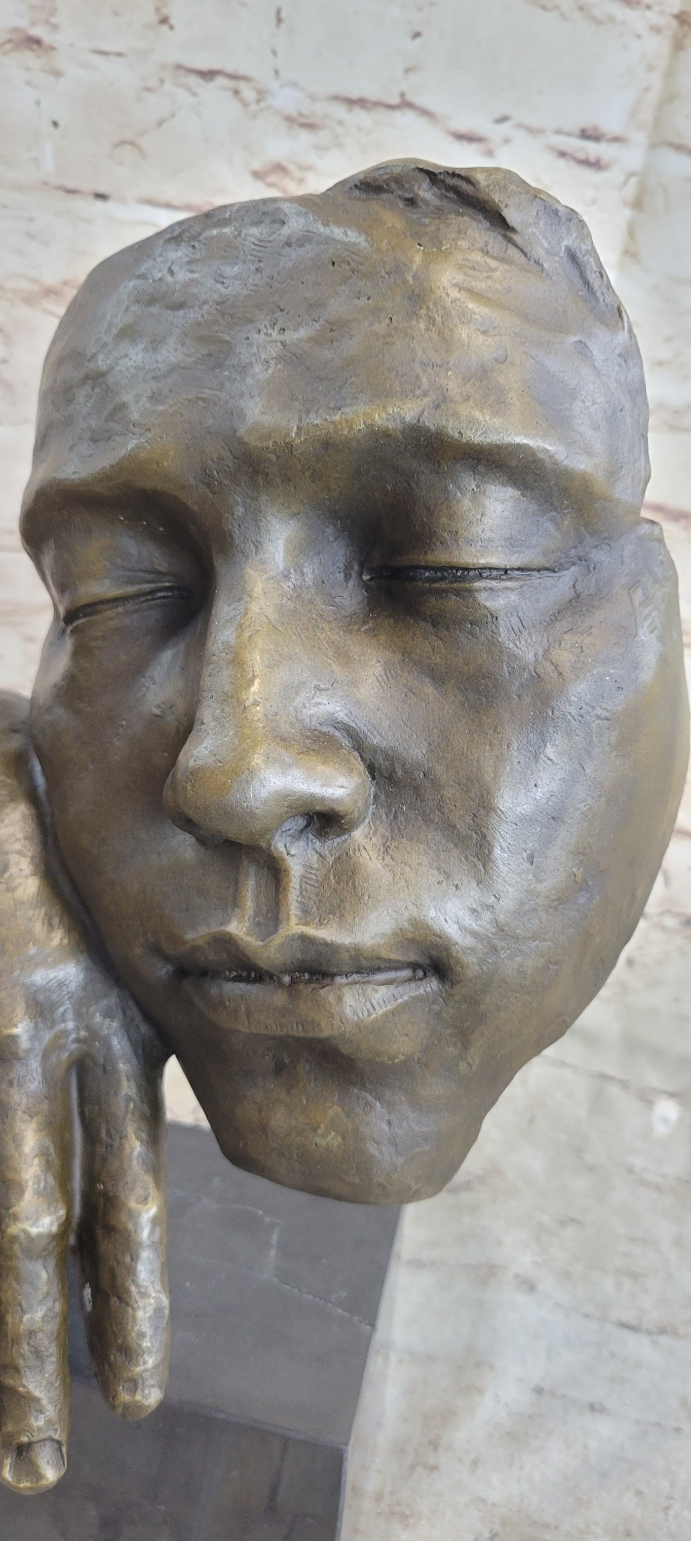 Salvador Dali Modern Art Resting Man Bronze Bust Statue Sculpture Figu ...