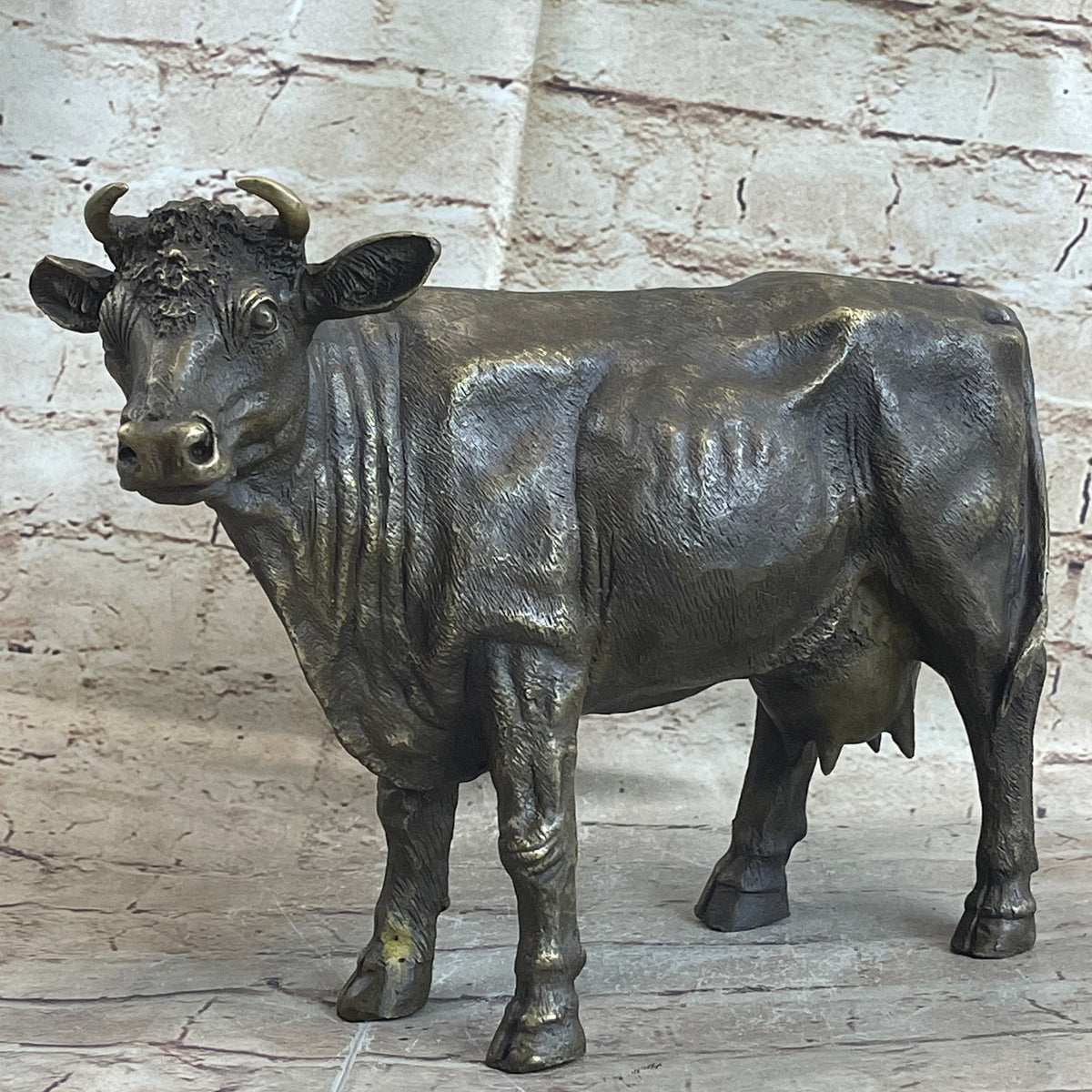 Milk Cow Cattle Bronze Statue Sculpture Figure Figurine Farm Decor 9 ...