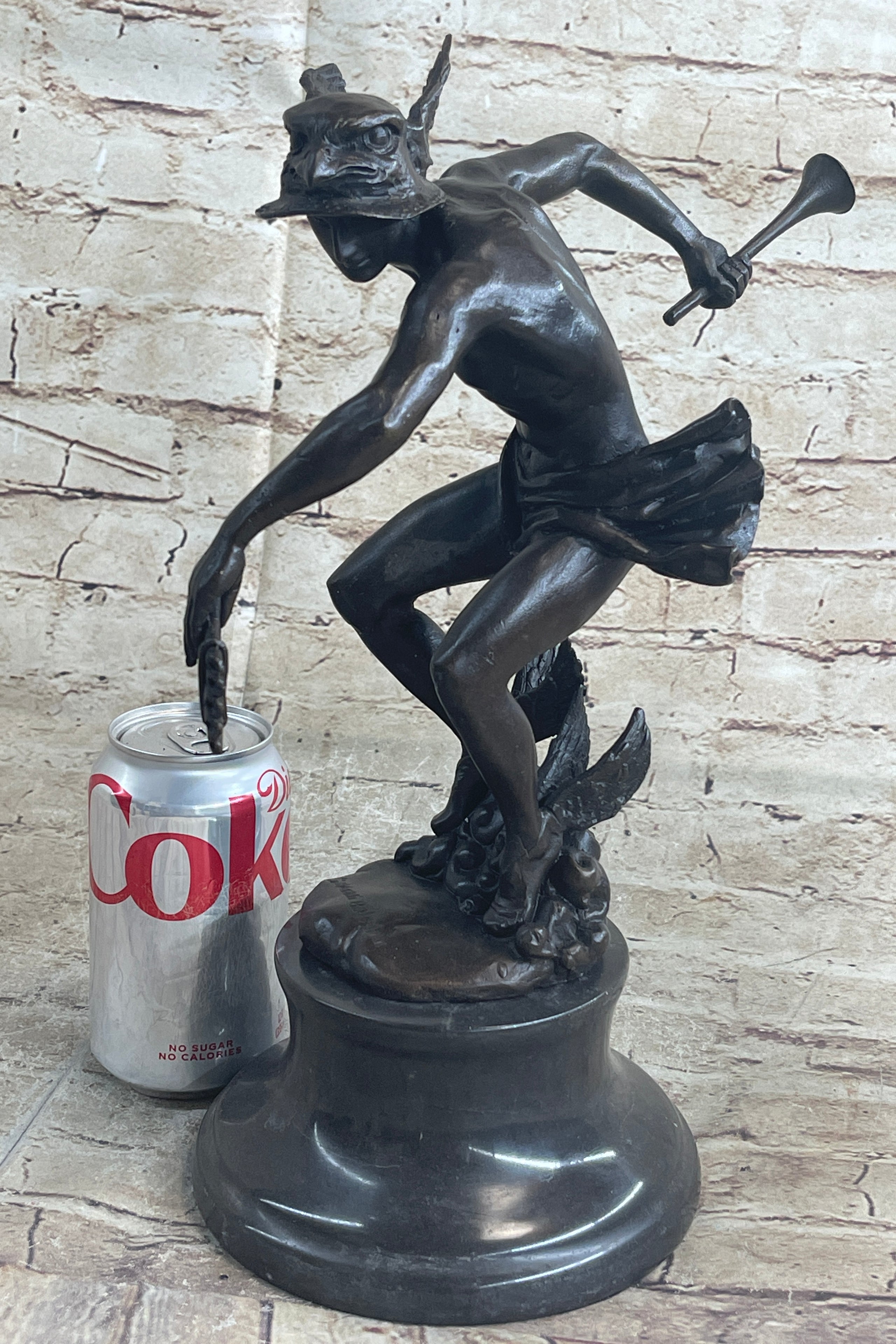 Signed Giambologna Flying Mercury Greek God Messenger Bronze Sculpture ...
