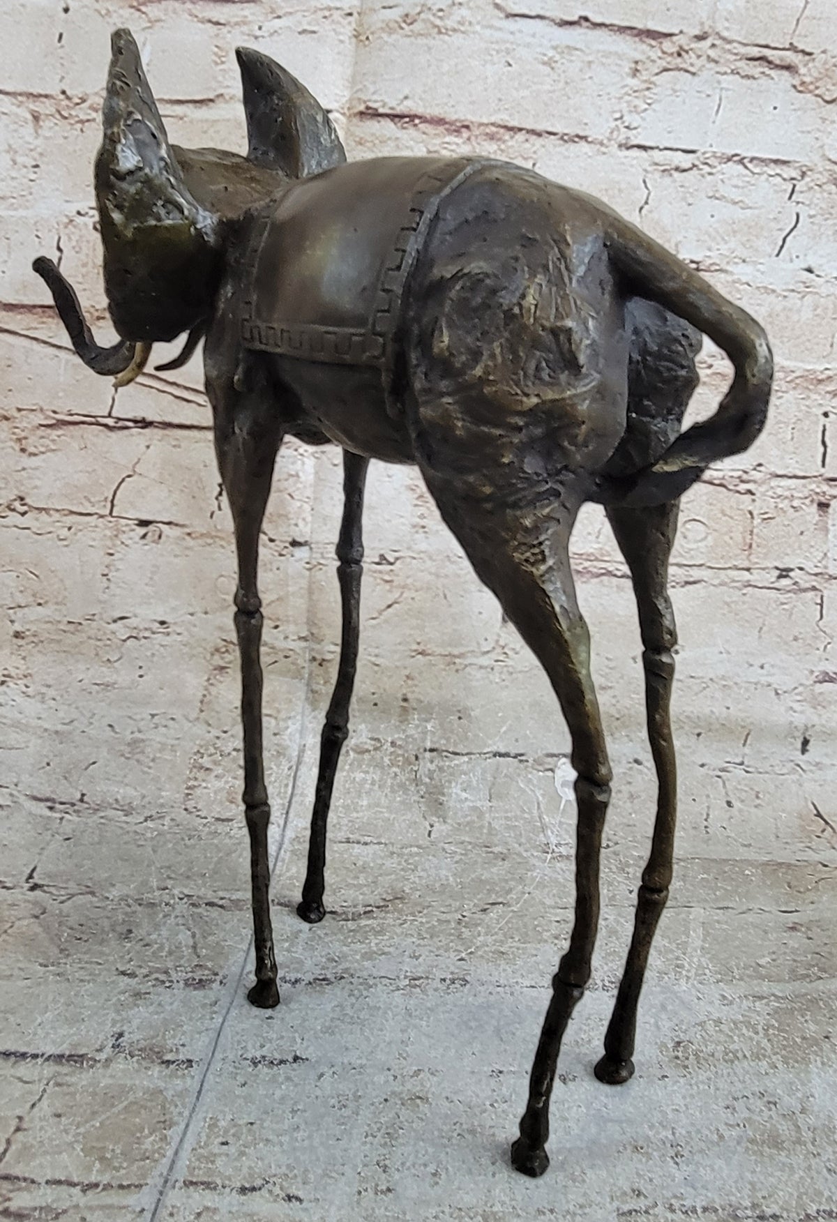 Salvador Dali Surrealist Elephant with Long Legs Bronze Metal Sculptur ...