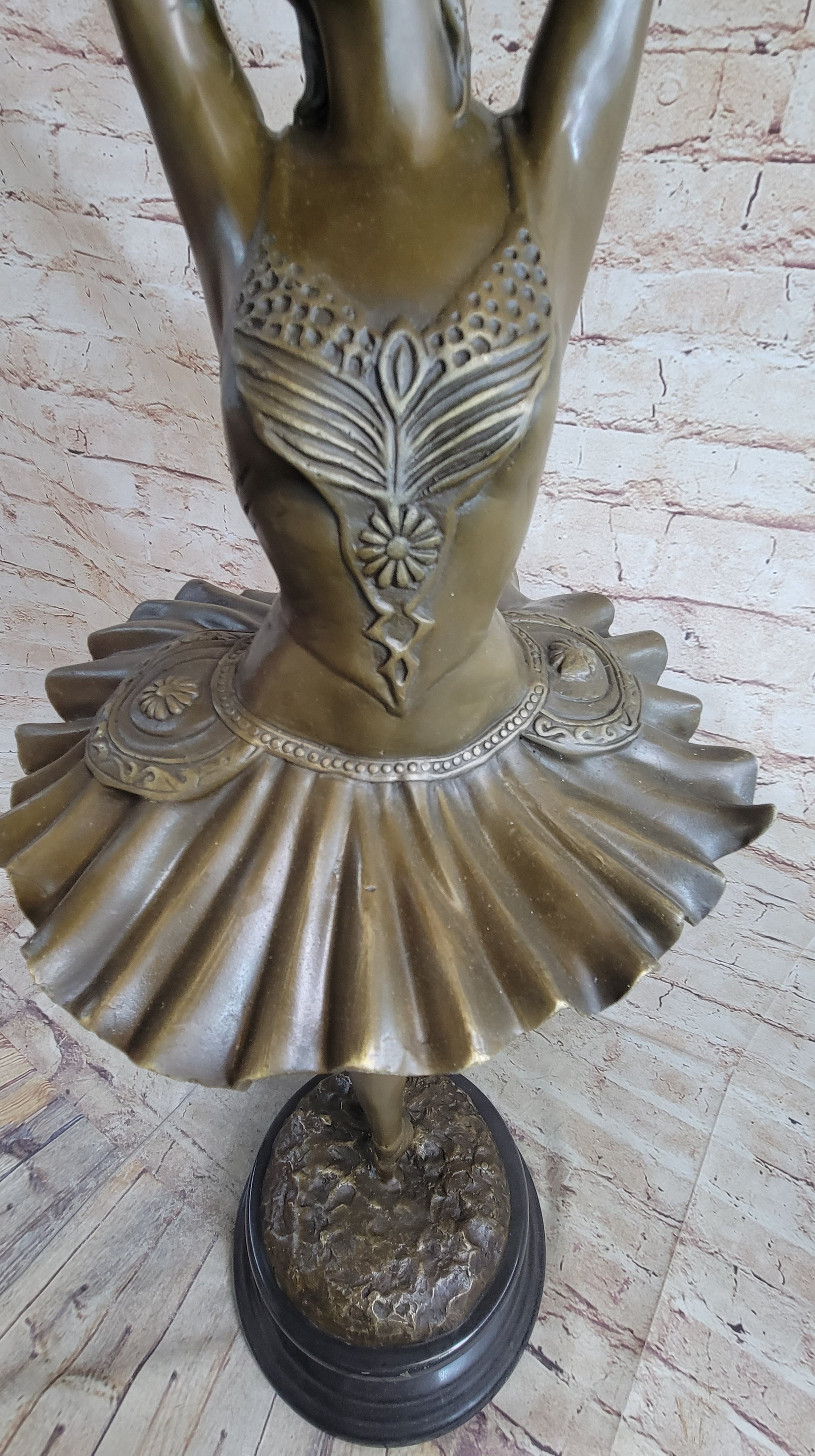 Ballerina Ballet Dancer Bronze Statue Sculpture Signed Collect 33" x 1 ...