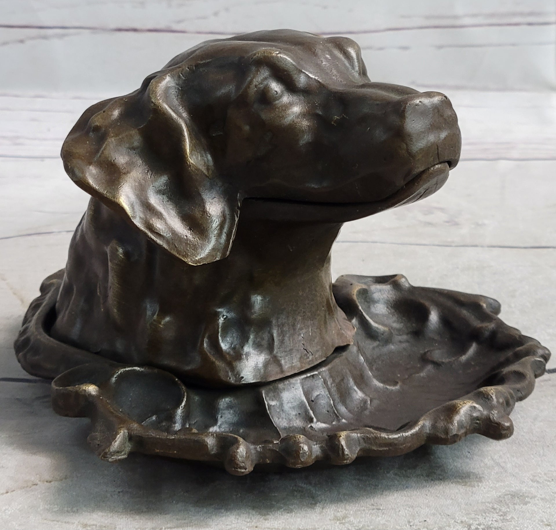 Labrador Retriever Dog Puppy Incense Burner Bronze Metal Sculpture Ori ...