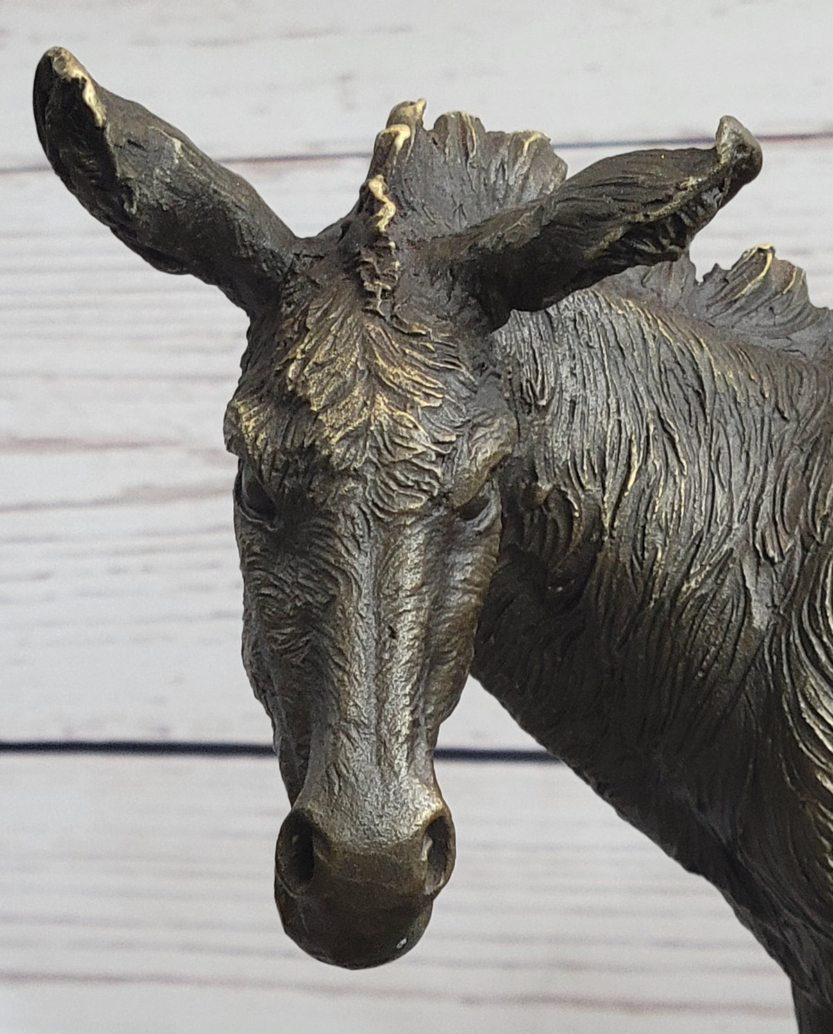 Donkey Mule Ass Bronze Statue Sculpture Figure on Marble Base Signed B ...