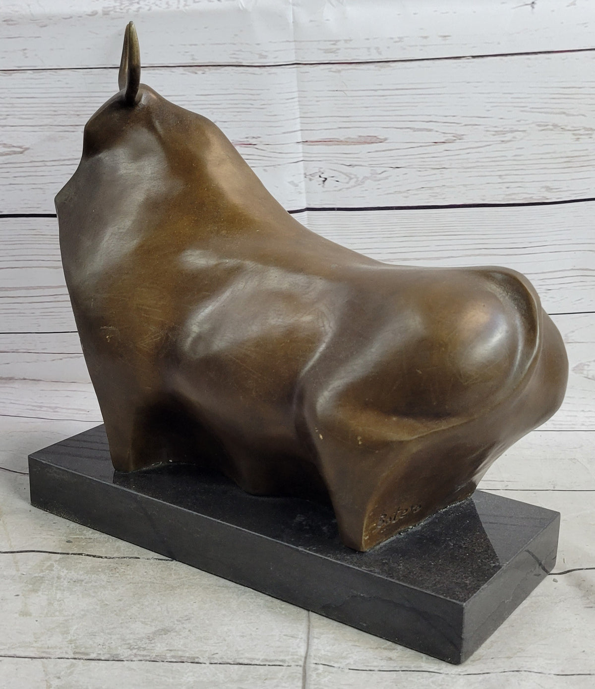 Abstract Modern Art Classic Botero Bull Handcrafted Bronze Sculpture F ...