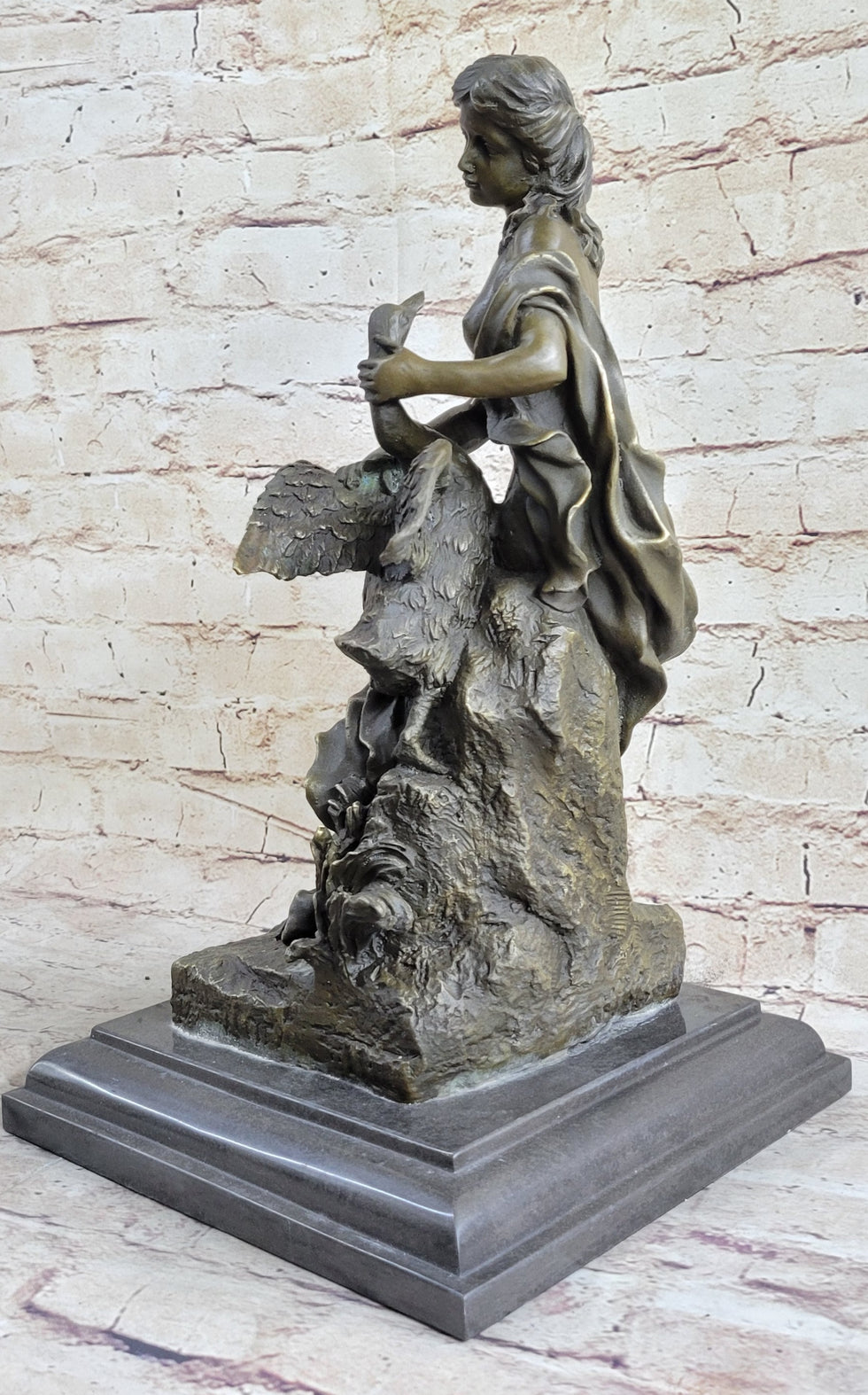 Signed Milo Leda and the Swan Greek Mythology Bronze Sculpture Statue ...
