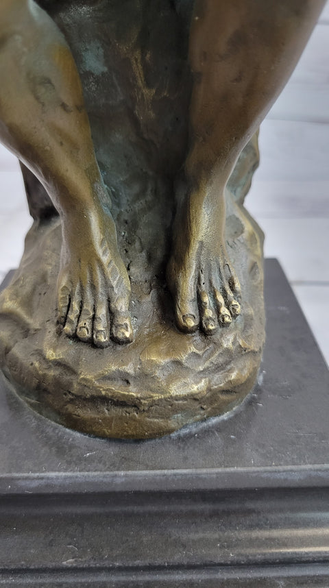 Large Rodin Famous The Thinker Bronze Marble Sculpture Art Deco Marble ...