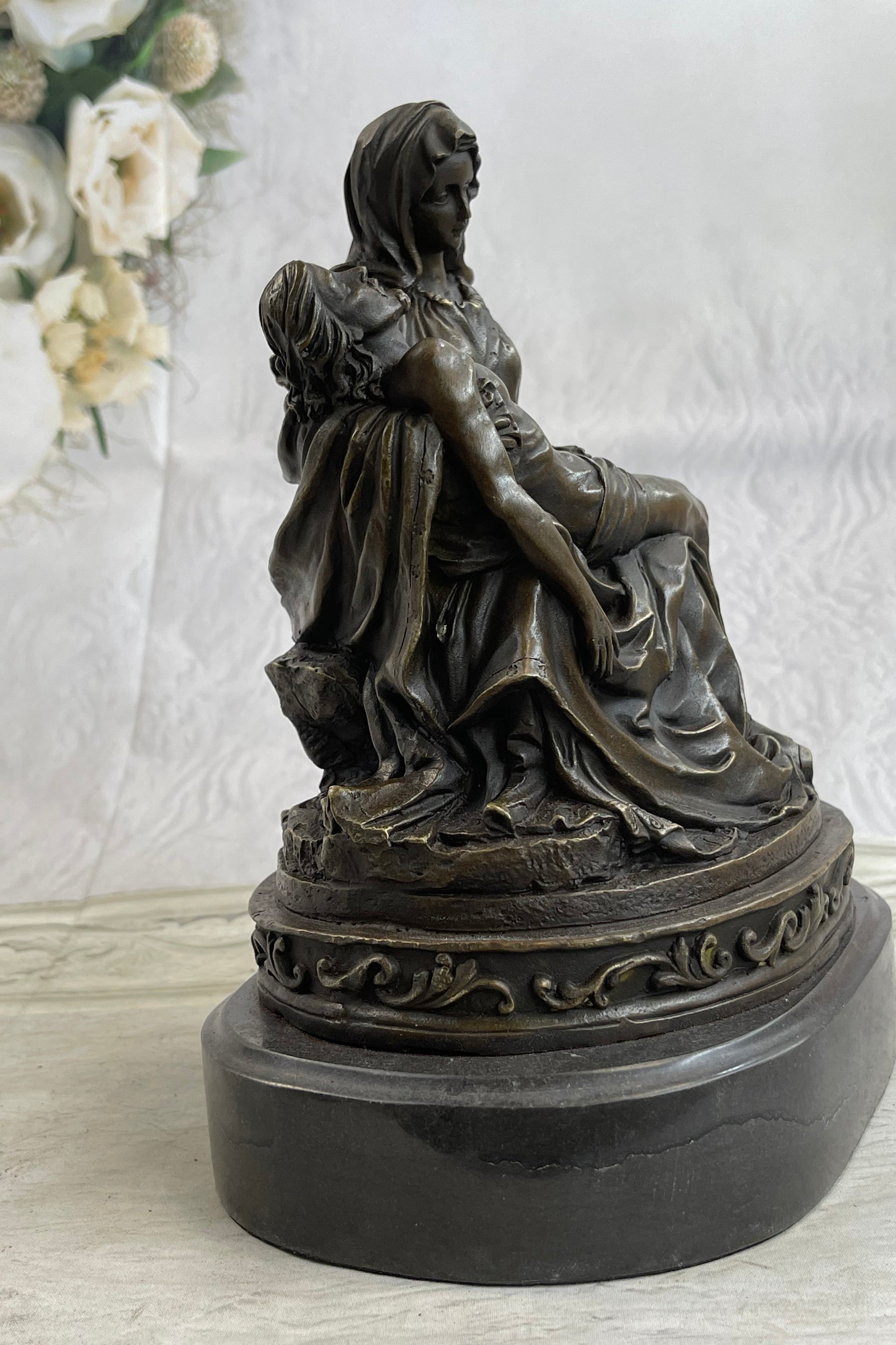 La Pieta by Michelangelo Bronze Sculpture Statue Miniature Replica on ...
