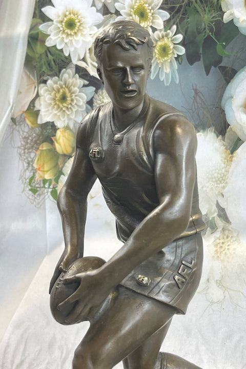 College Coach Gift Rugby Football Player Athlete Bronze Marble Statue ...