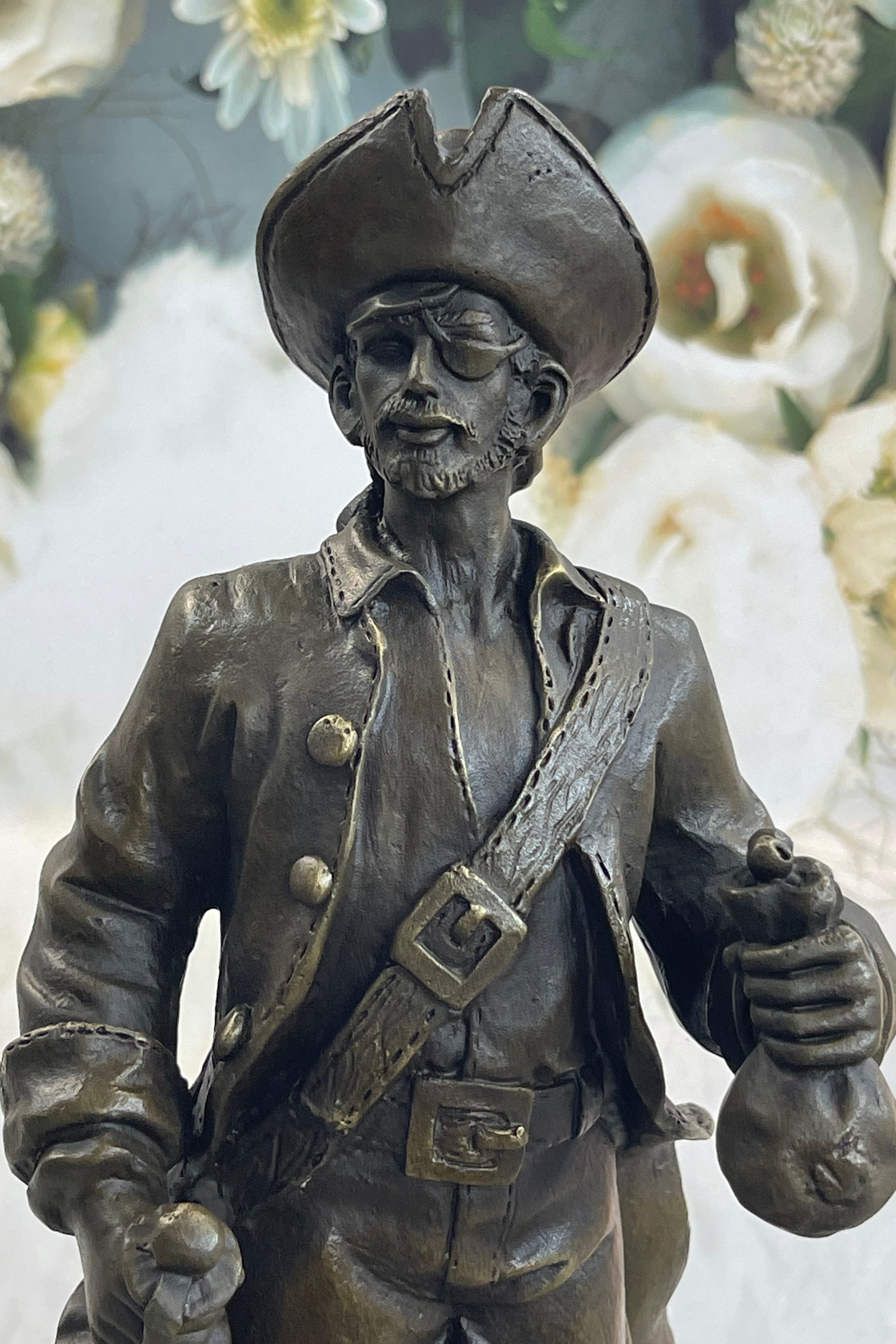 Signed Original Pirate With Jewelry Chest and Sword Bronze Sculpture ...