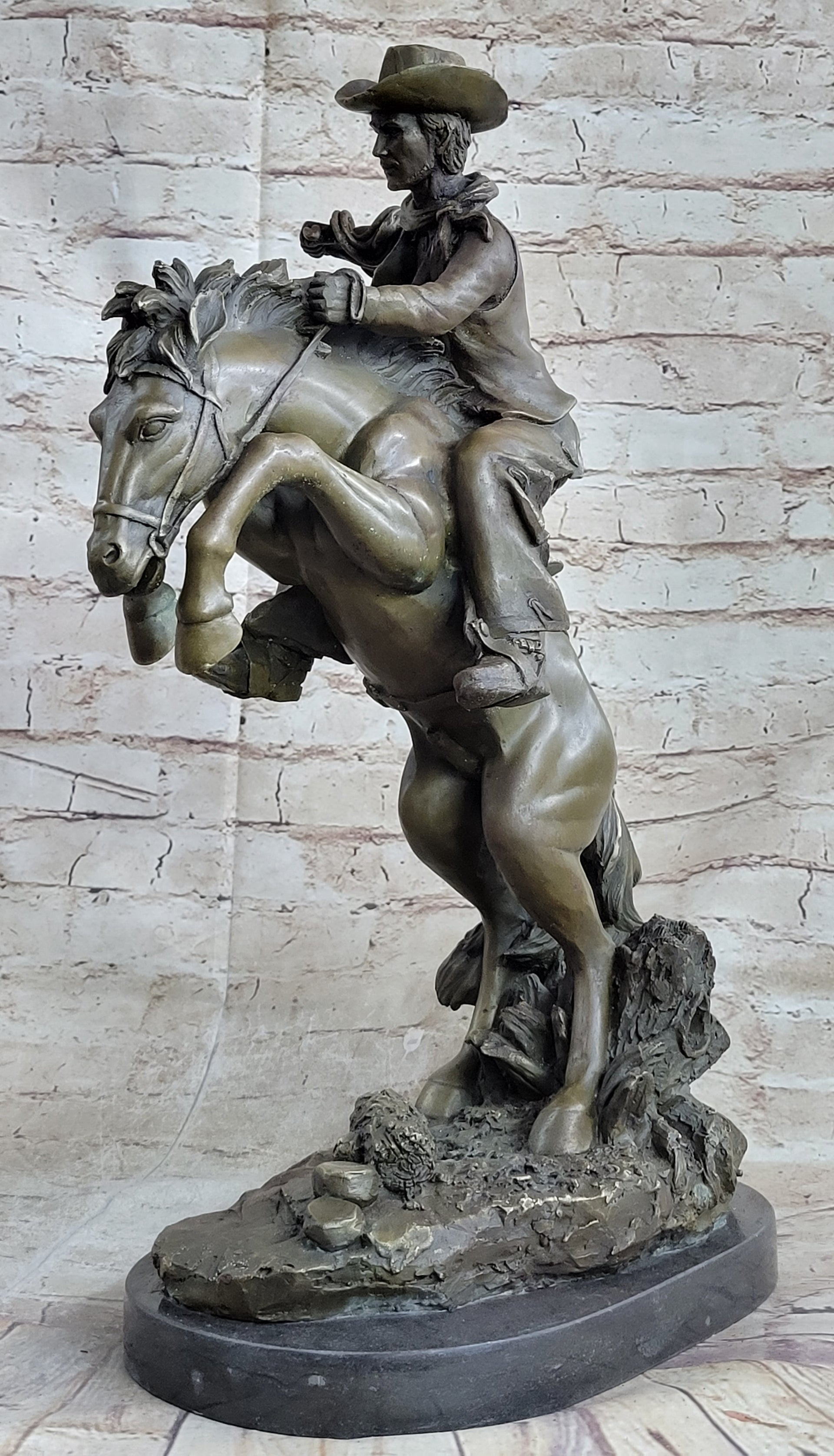 Bronco Buster inspired Country Western Art Bronze Sculpture Featuring ...