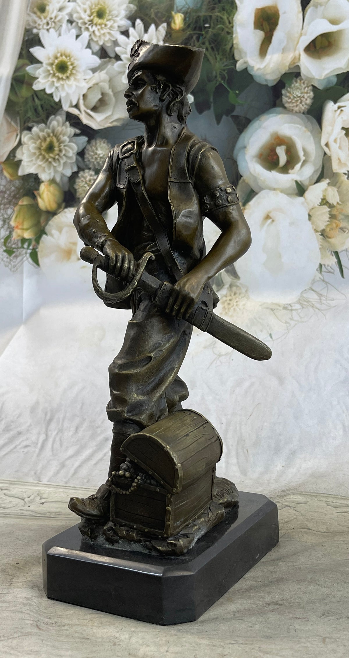 Handmade Art Collector Collectible Pirate with Sword Bronze Sculpture ...