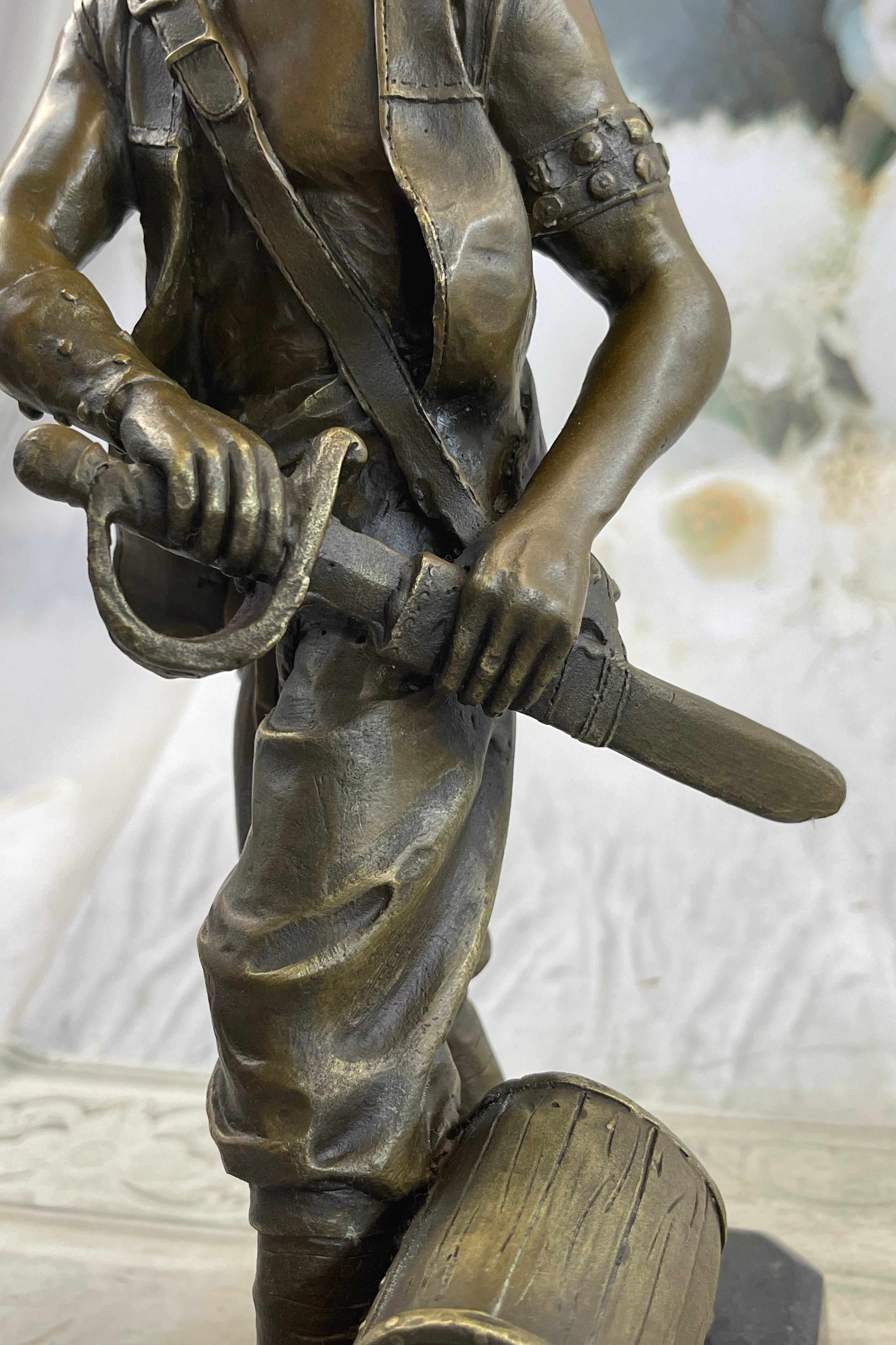 Handmade Art Collector Collectible Pirate with Sword Bronze Sculpture ...