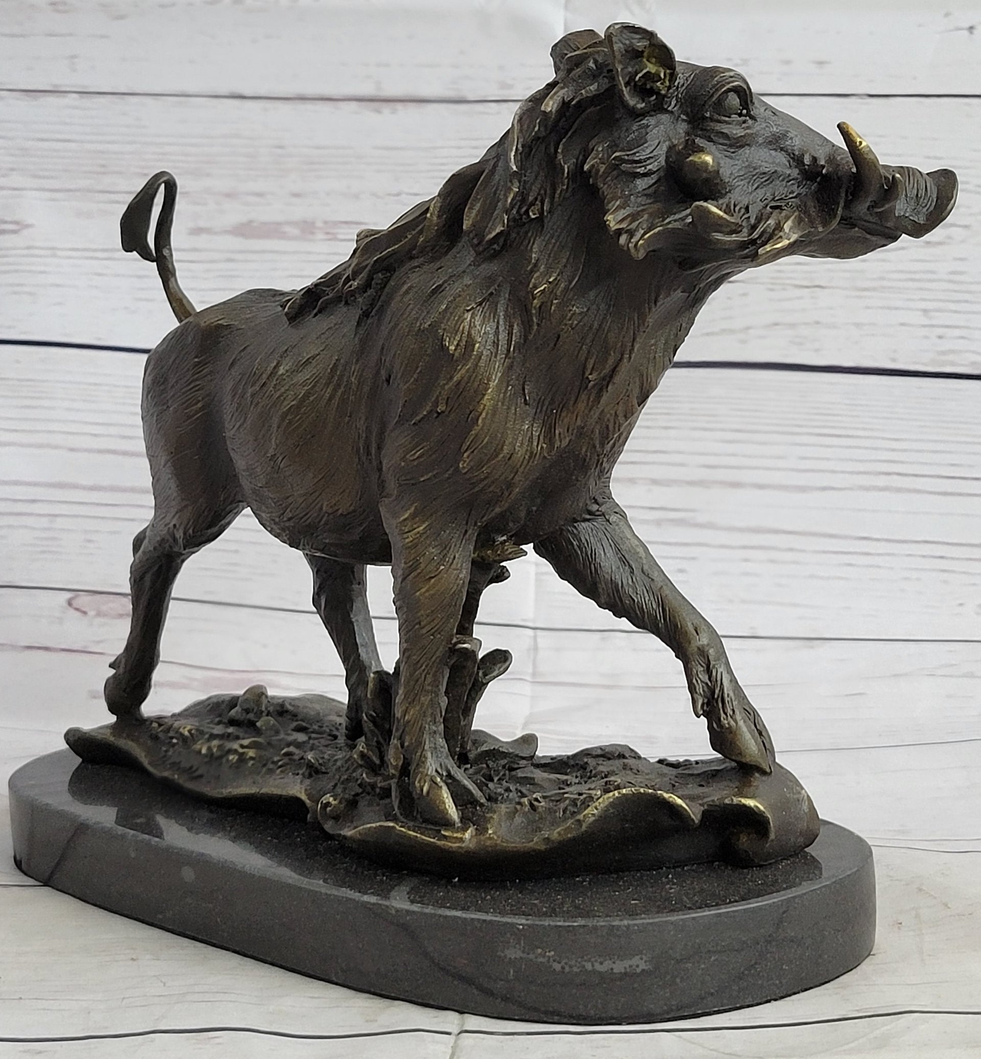 Boar Wild Pig Bronze Statue Sculpture by Barye Figure Farm Animal Lost ...