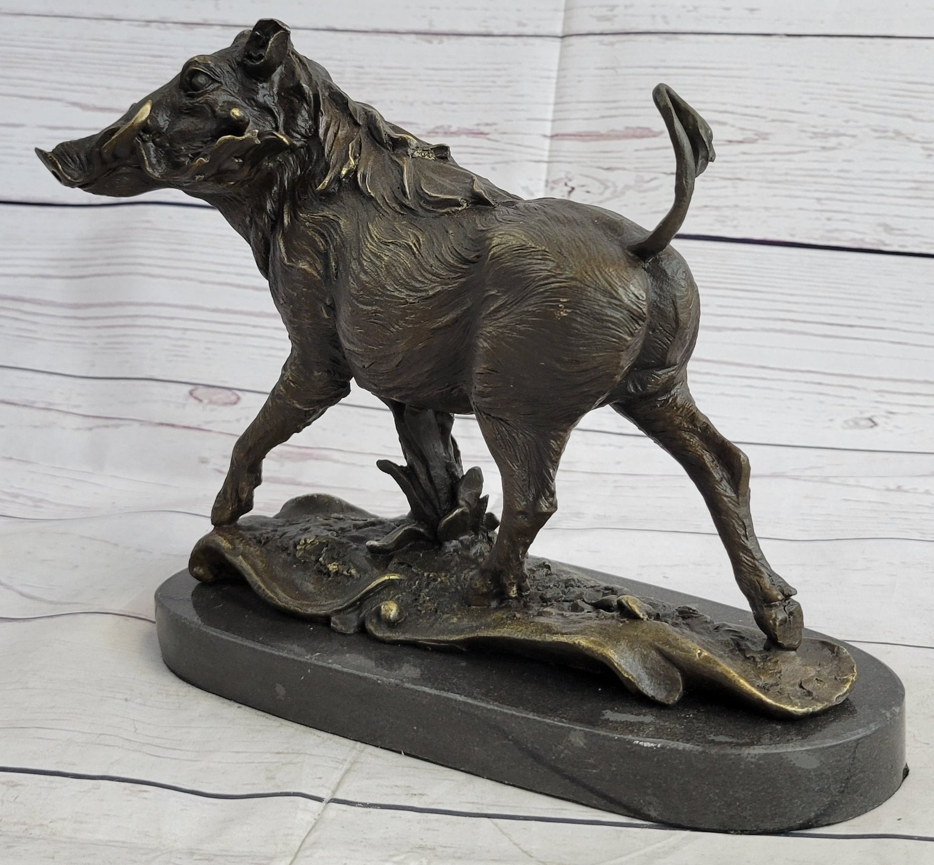 Boar Wild Pig Bronze Statue Sculpture by Barye Figure Farm Animal Lost ...