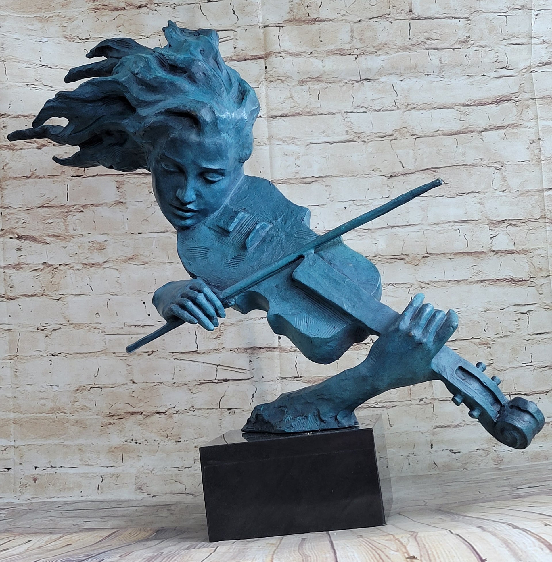Signed Original Artwork by Milo Female Girl Lady Violin Player Bronze ...