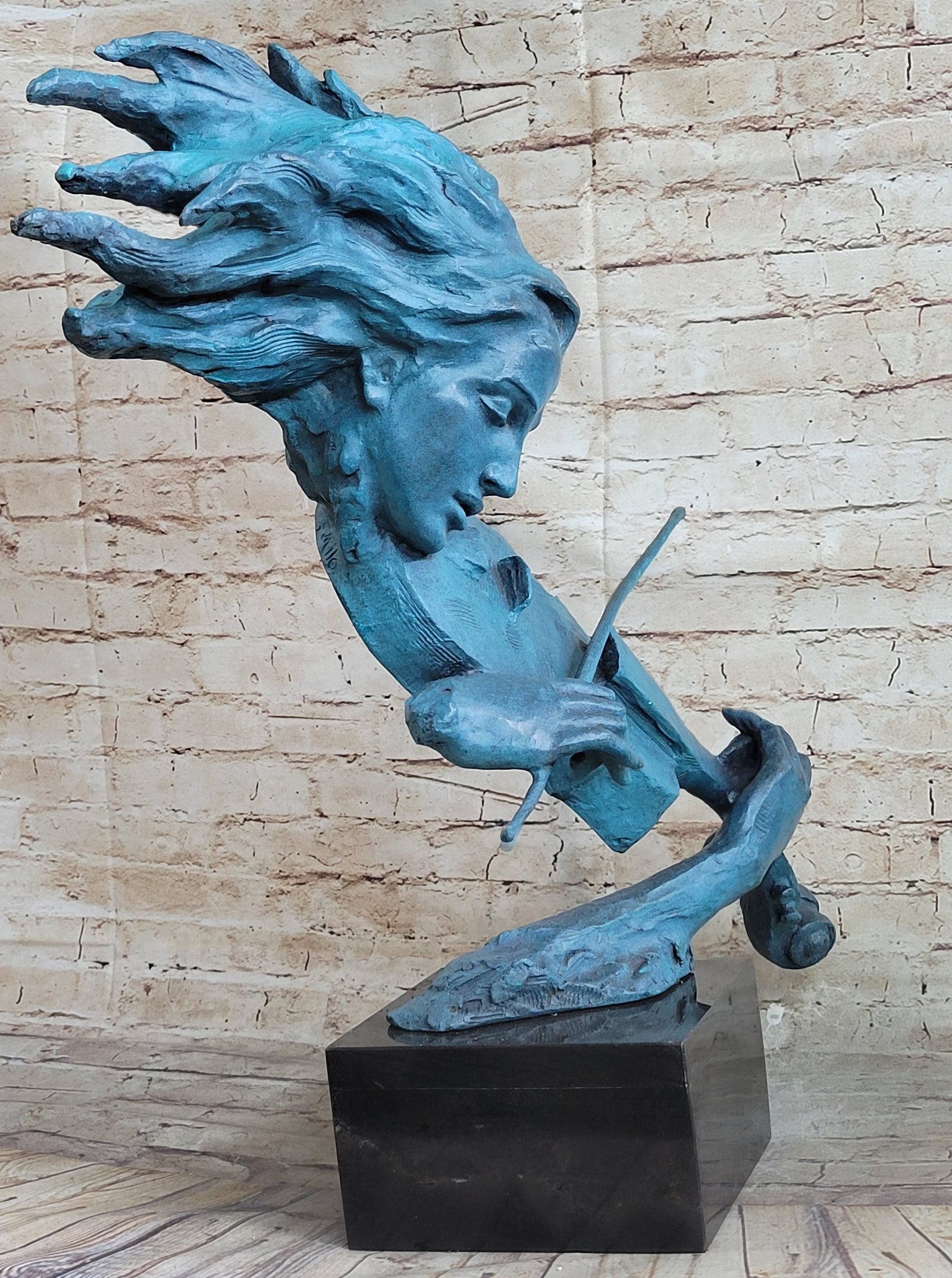 Signed Original Artwork by Milo Female Girl Lady Violin Player Bronze ...