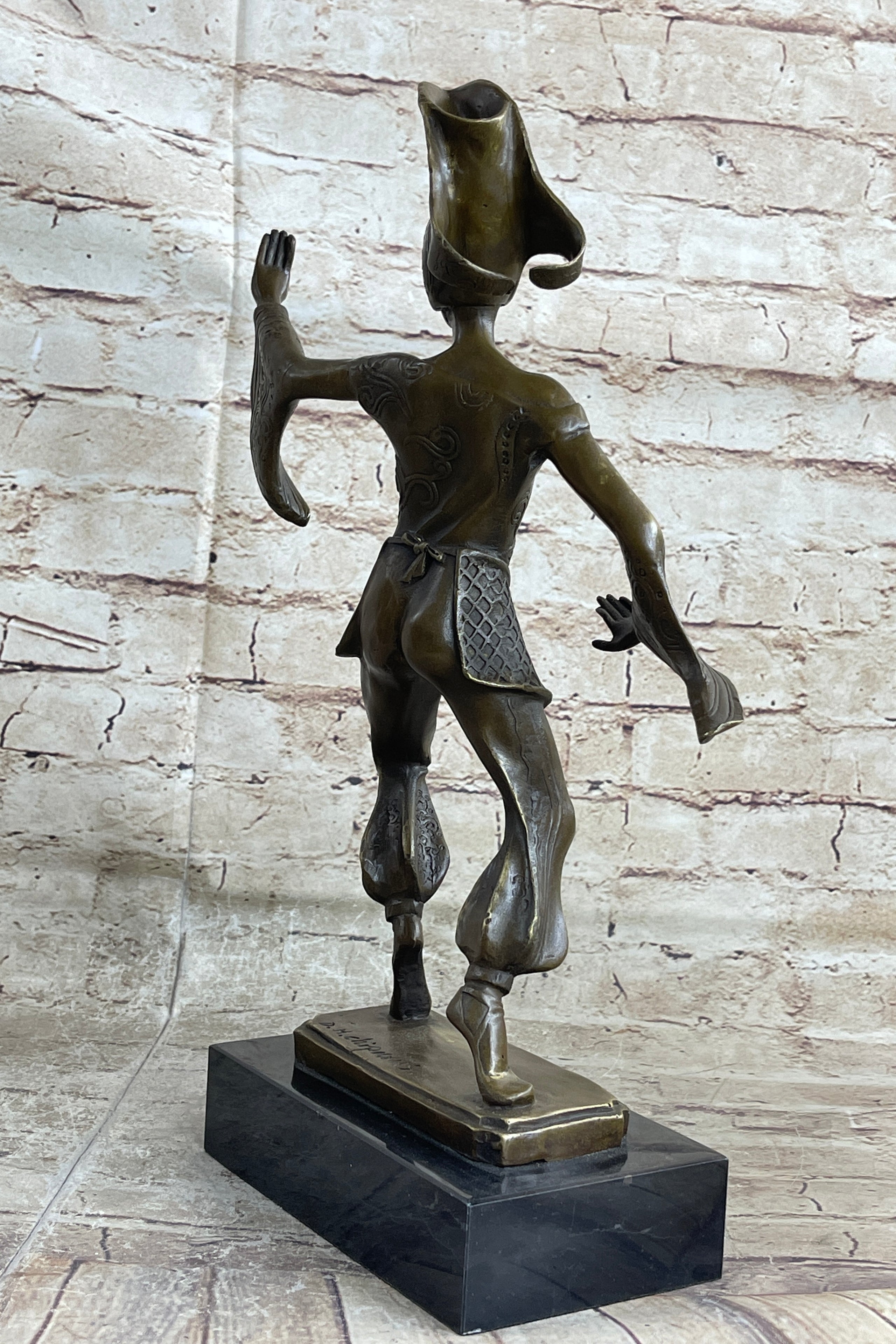 Signed Bronze Sculpture Art Deco Dimitri Chiparus Footsteps Figurine 3 ...