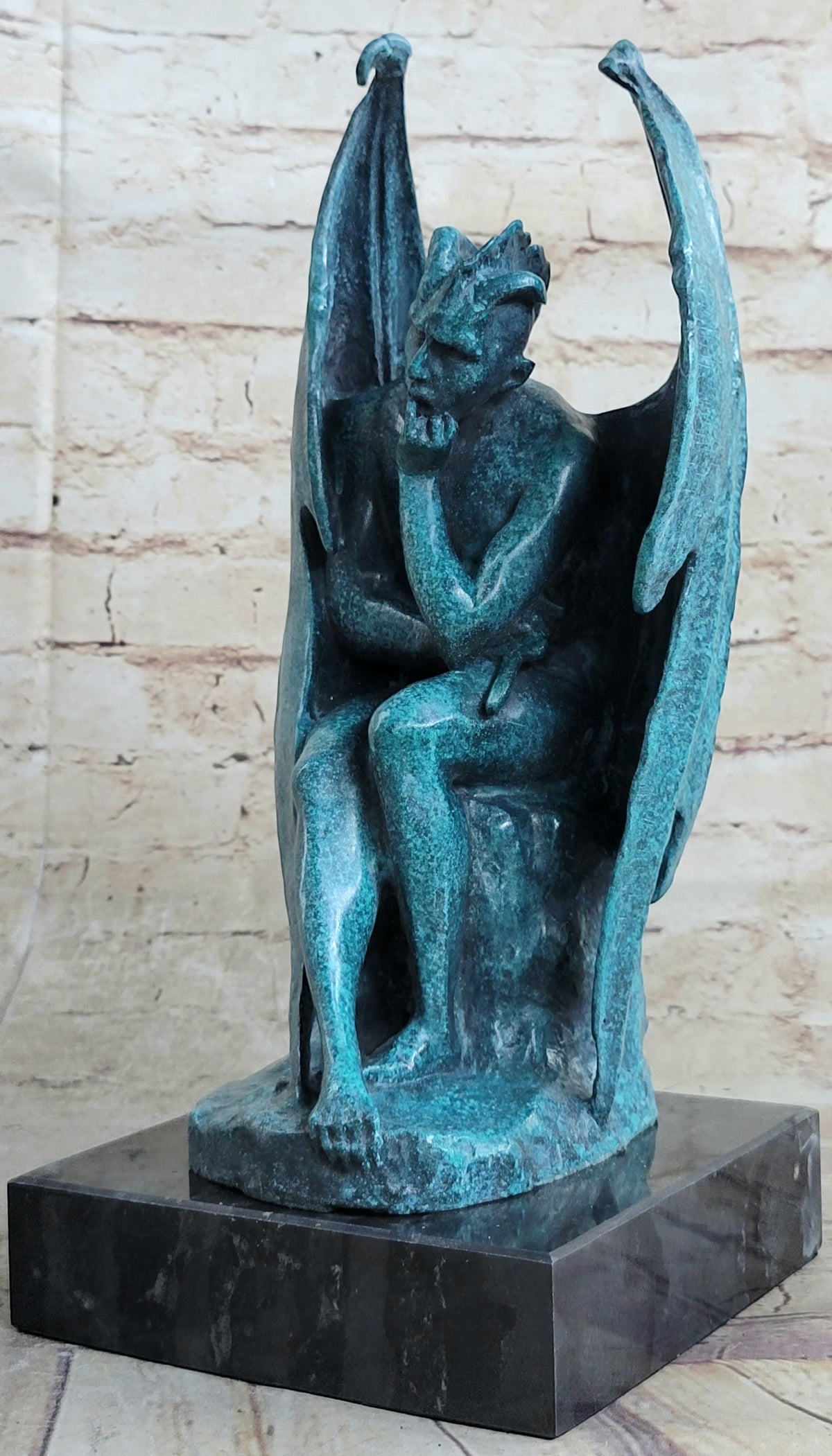 Patina Devil Satyr Diablo Dark Angel Bronze Sculpture by Milo Figurine ...