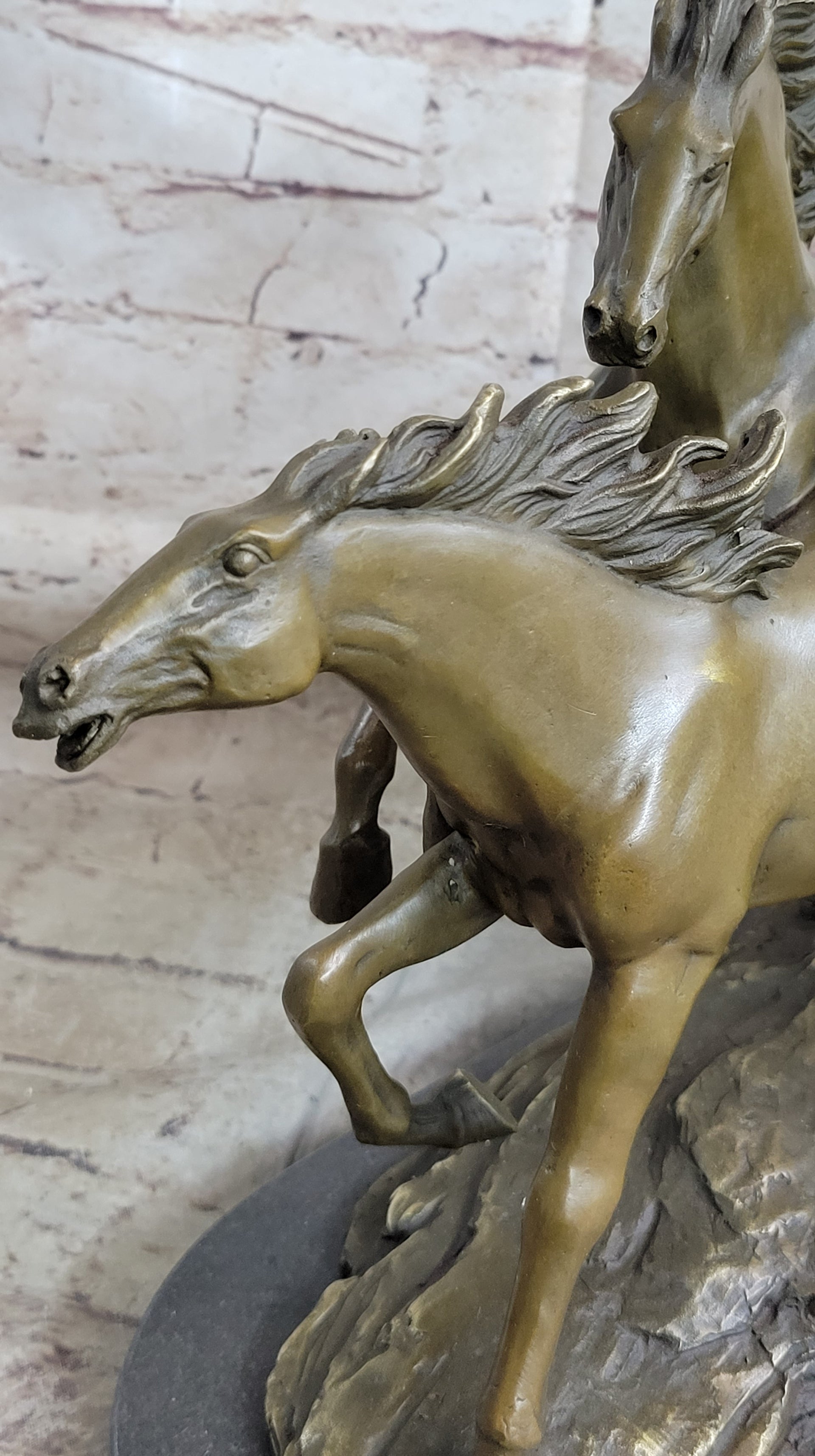 Bronze Marble Statue Wild Horse Galloping Mustang Ranch Hot Cast Marbl ...