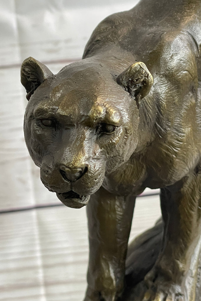 Mountain Lion Puma Panther in Tree Bronze Sculpture Statue Wildlife Ar ...