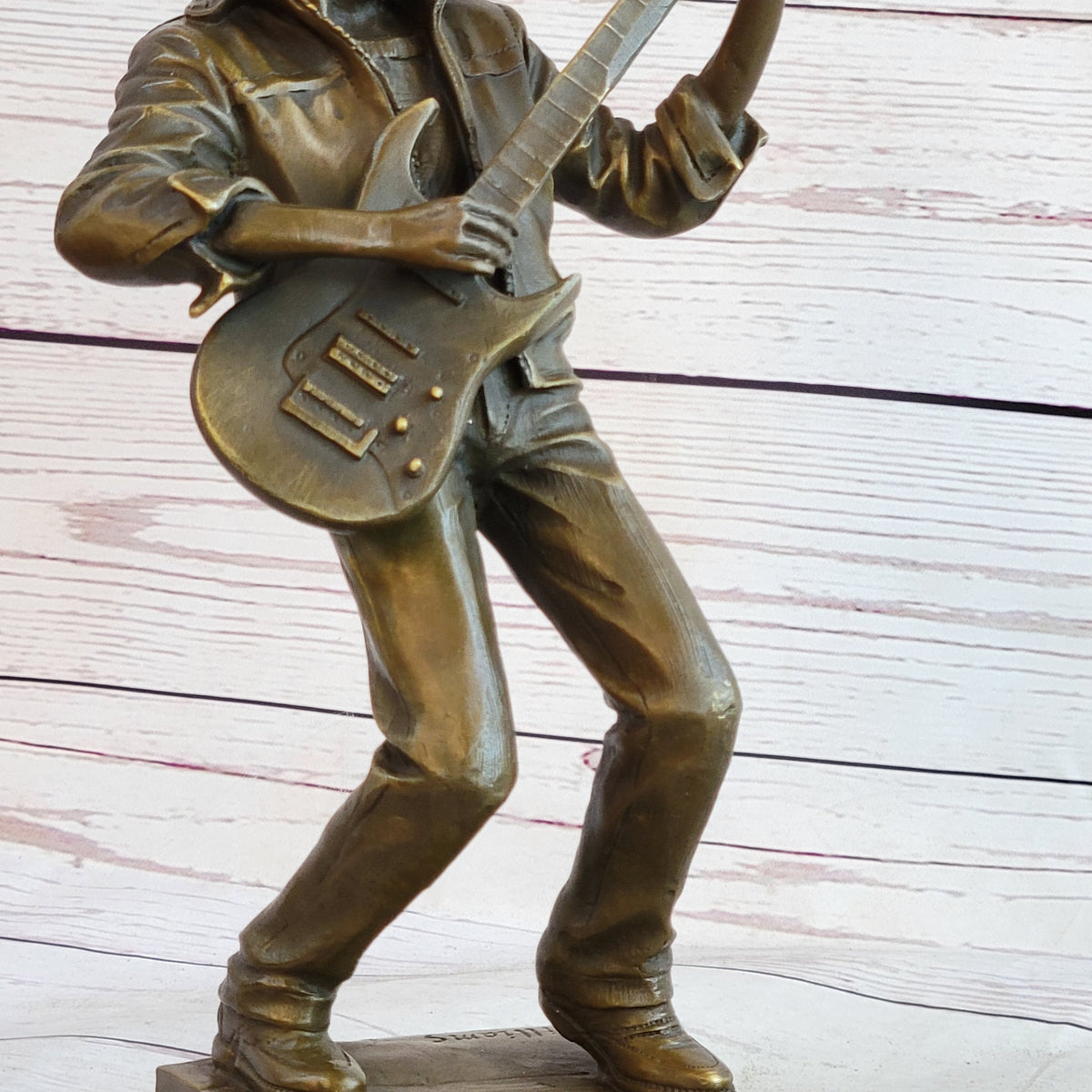 African American Bassist Bass Guitar Player Bronze Statue Sculpture Or ...