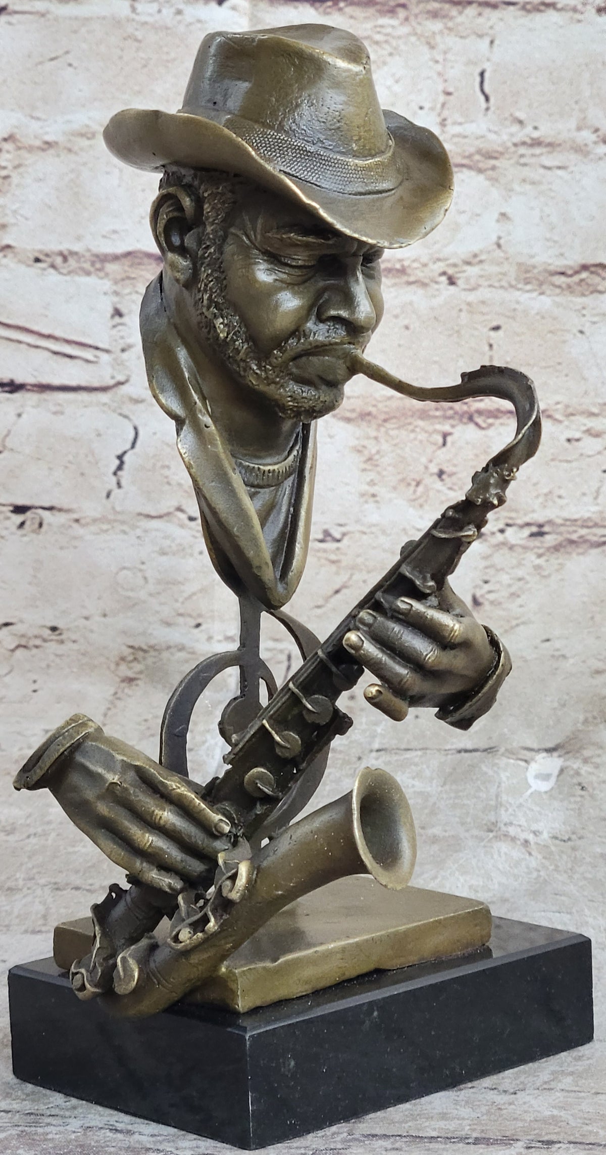 Signed Sax Saxophone Player Salutes Jazz and Rhythm and Blues Bronze S ...