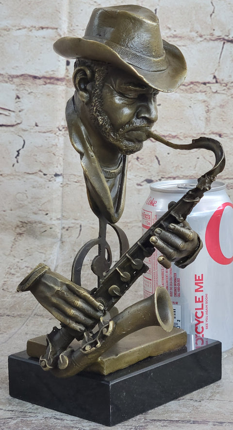 Signed Sax Saxophone Player Salutes Jazz and Rhythm and Blues Bronze S ...