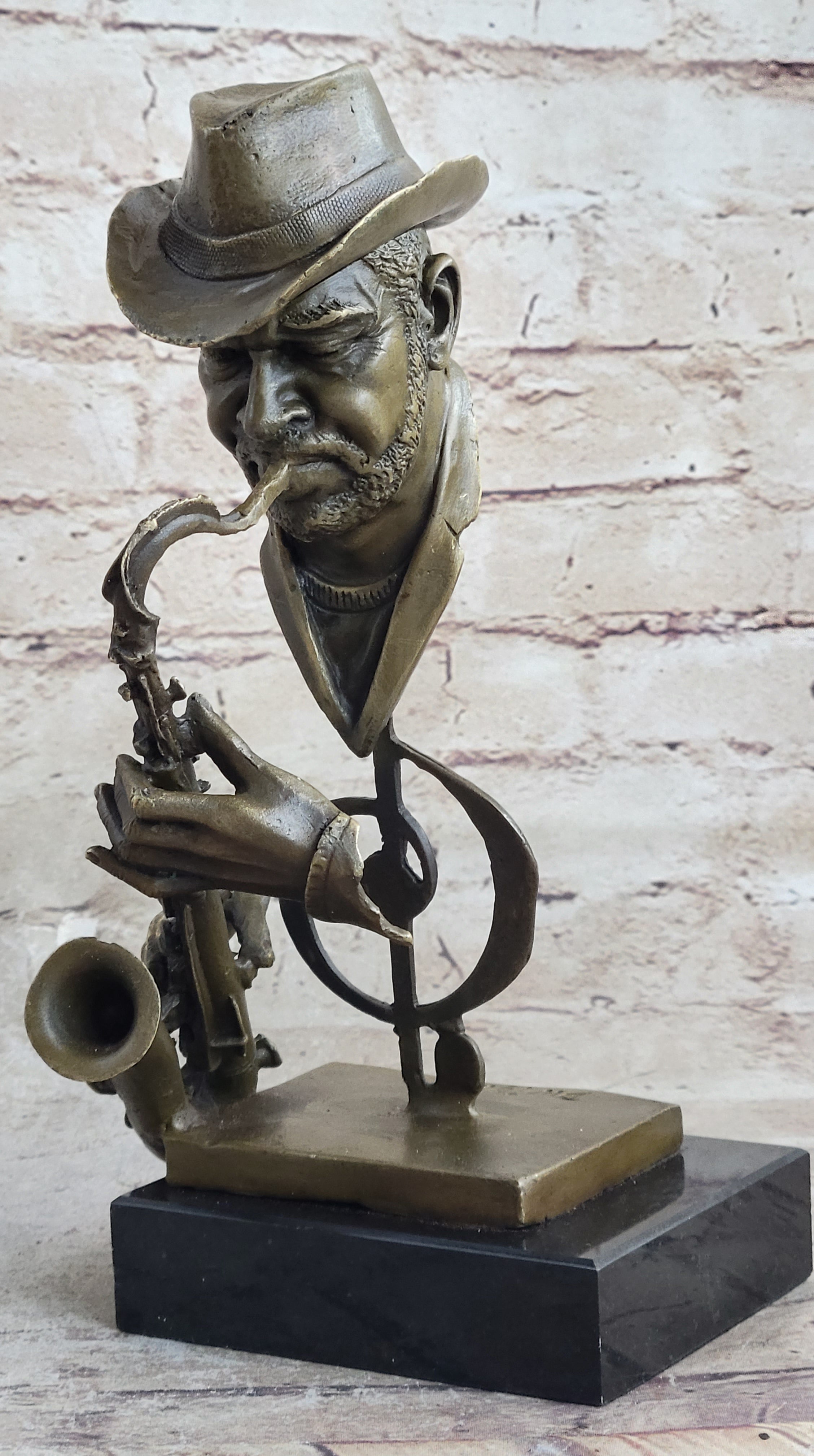 Signed Sax Saxophone Player Salutes Jazz and Rhythm and Blues Bronze ...