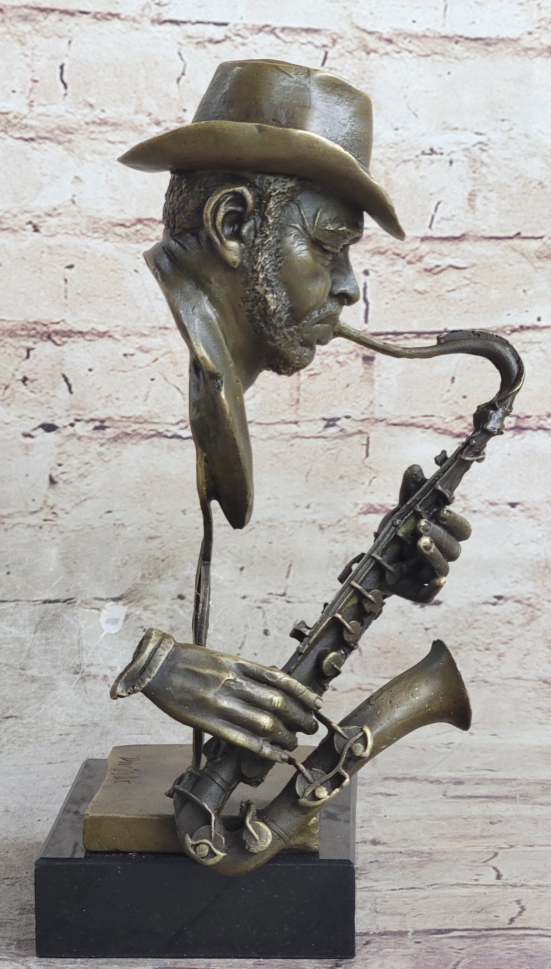 Signed Sax Saxophone Player Salutes Jazz and Rhythm and Blues Bronze S ...