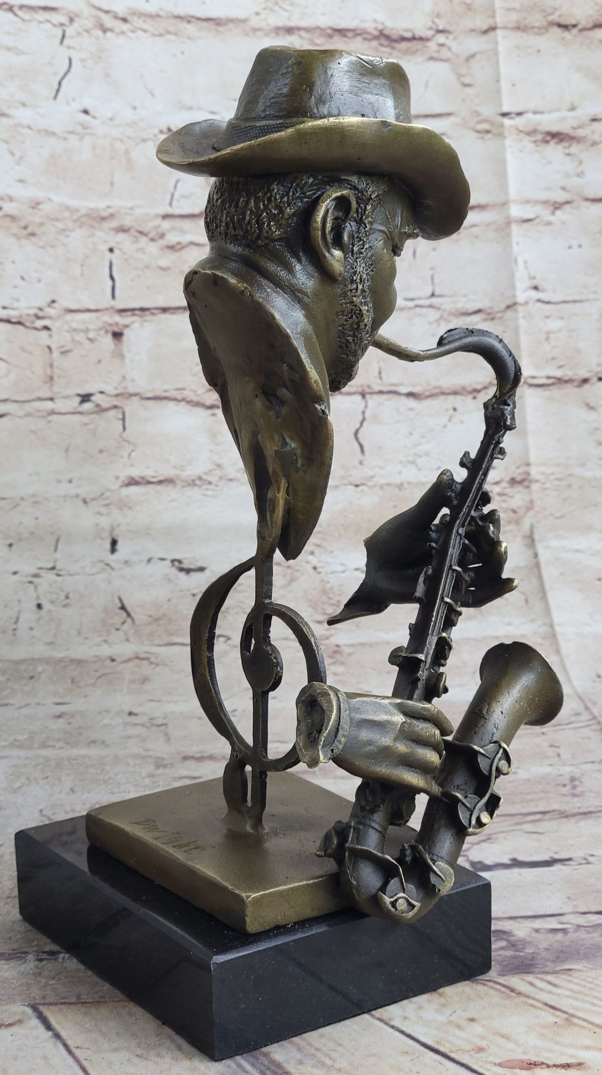 Signed Sax Saxophone Player Salutes Jazz and Rhythm and Blues Bronze S ...