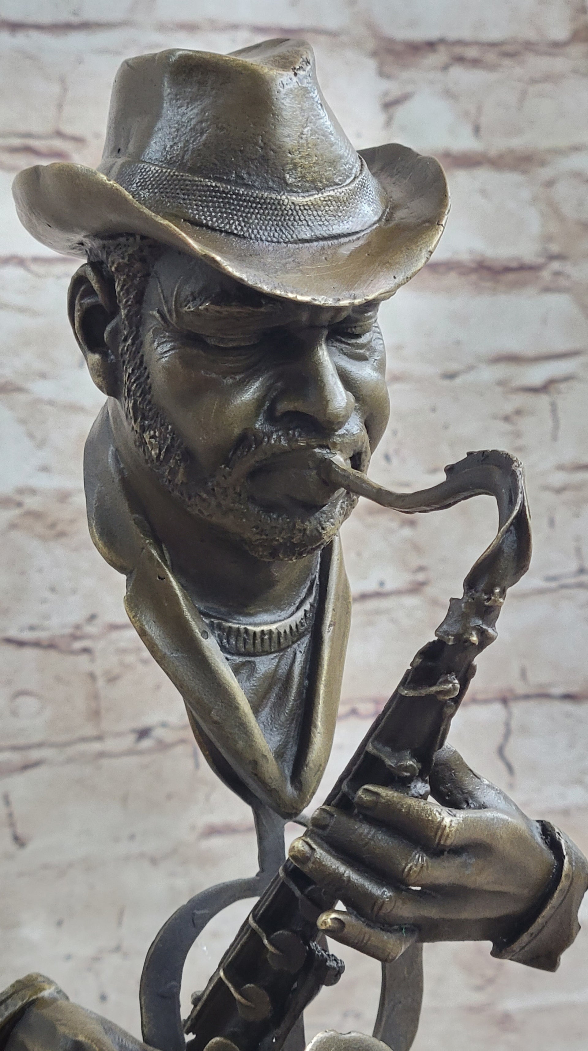 Signed Sax Saxophone Player Salutes Jazz and Rhythm and Blues Bronze S ...