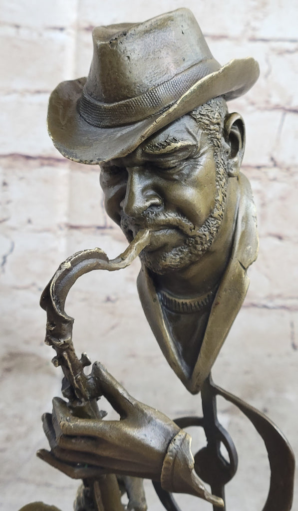 Signed Sax Saxophone Player Salutes Jazz and Rhythm and Blues Bronze ...