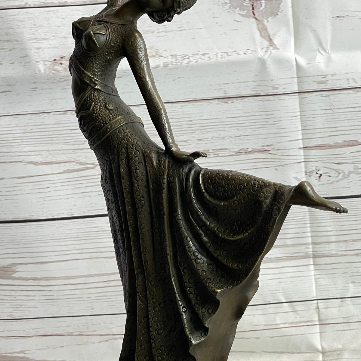 Chiparus Arabesque Dancer Bronze Sculpture Statue Figure on Marble Bas ...