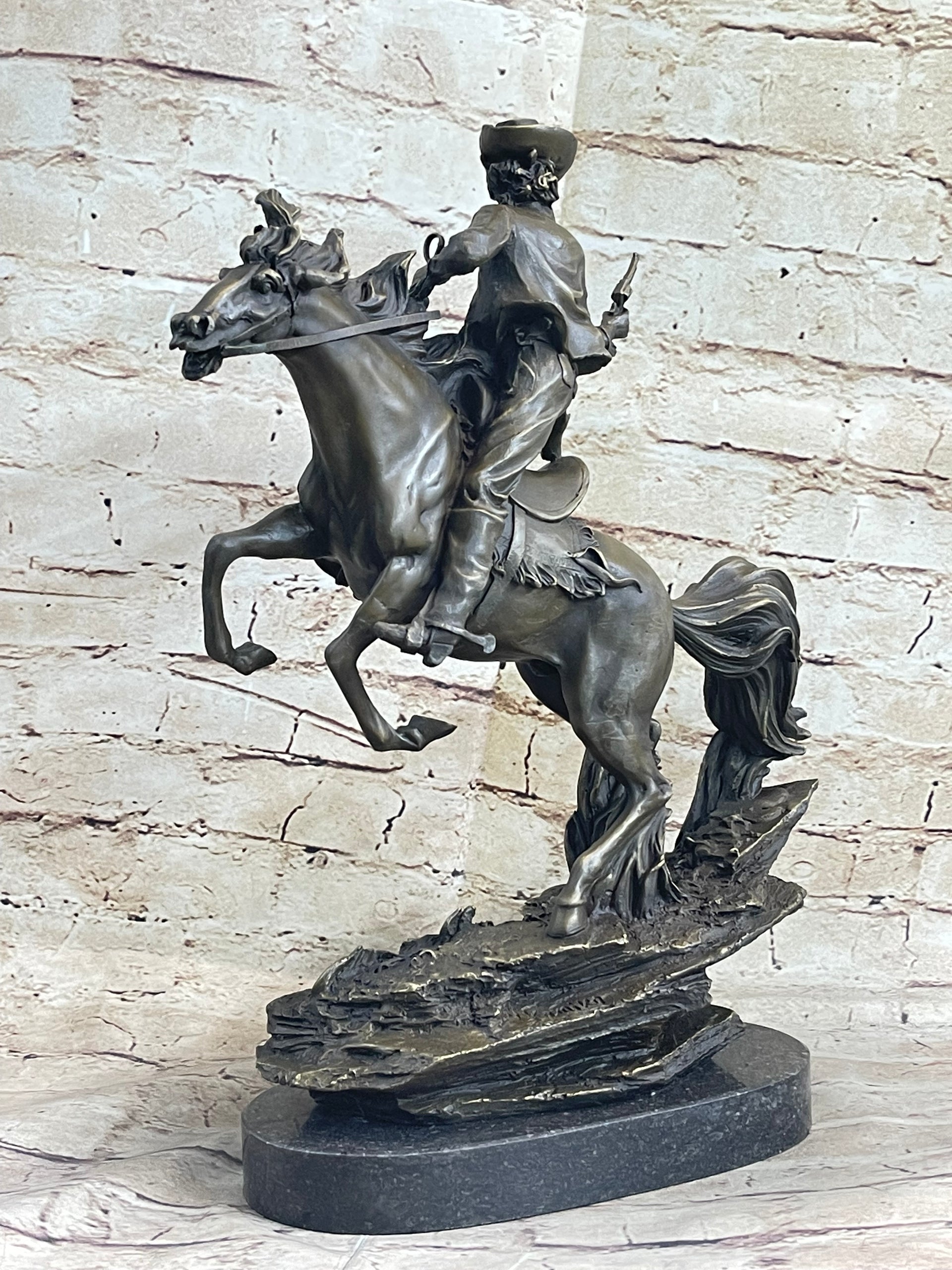 Original Kamiko Outlaw Wild West Bronze Marble Base Sculpture Statue F ...