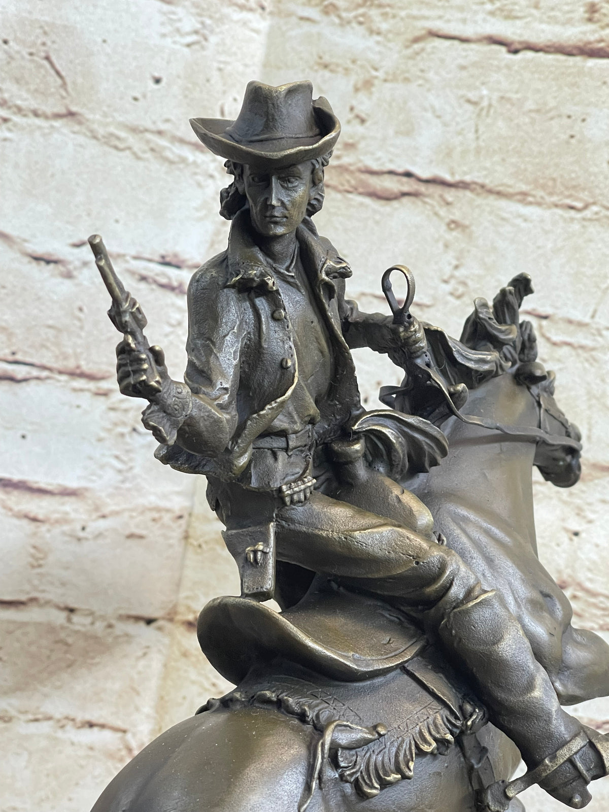 Original Kamiko Outlaw Wild West Bronze Marble Base Sculpture Statue F ...