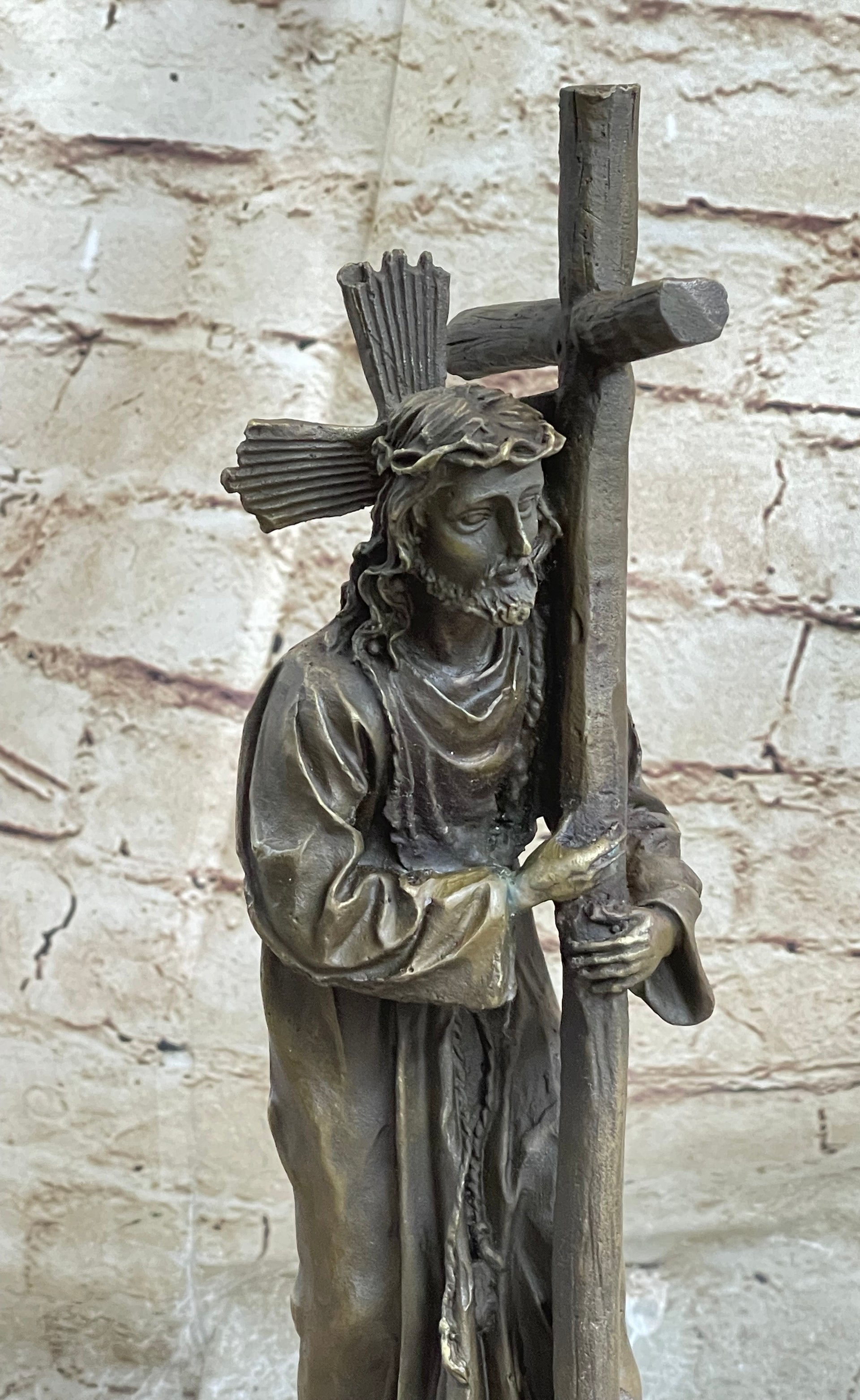 Signed Original Valli Jesus Christ Forced To Carry Cross Bronze Statue ...