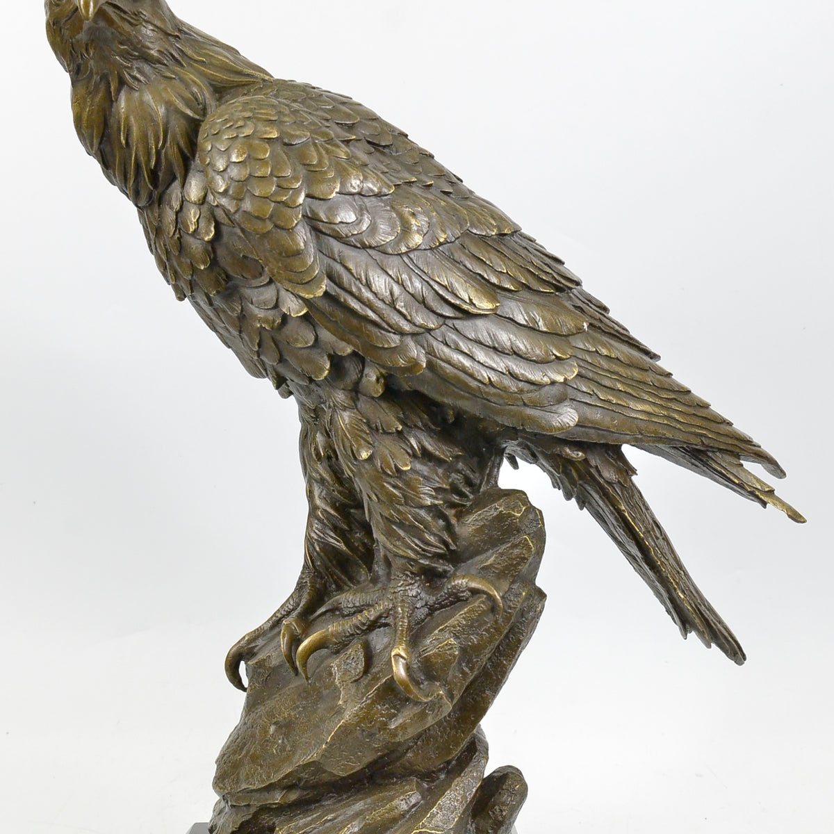 BRONZE Eagle Hawk Falcon Osprey Garden Park Zoo Statue Marble Base Fig ...