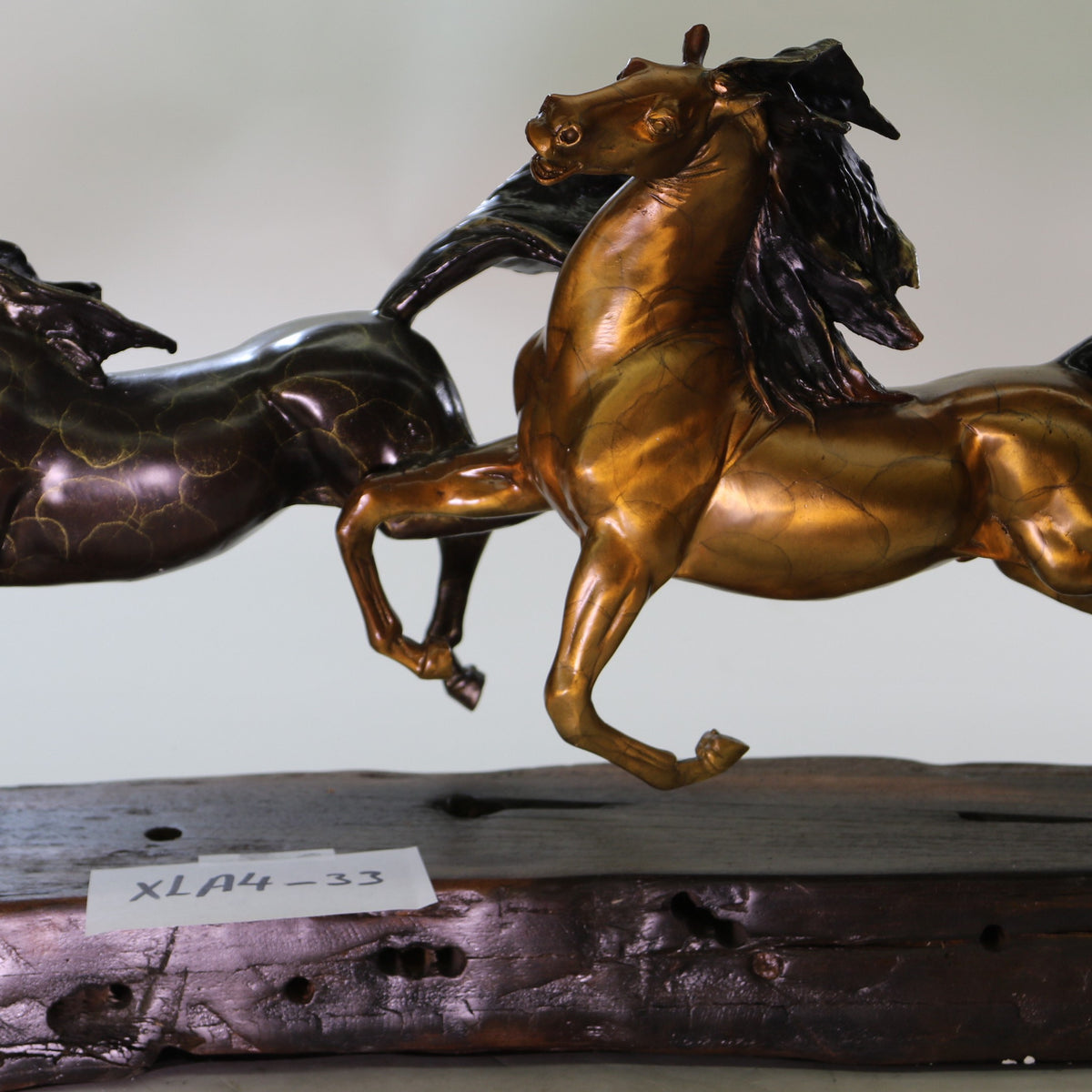Limited Edition Two Galloping Horses Hand Painted Museum Quality Bronz ...